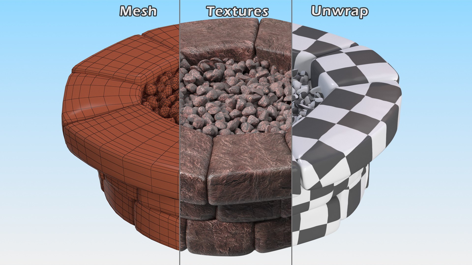 3D Round Stone Fire Pit Table - TurboSquid 1914521