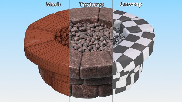 3D Round Stone Fire Pit Table - TurboSquid 1914521