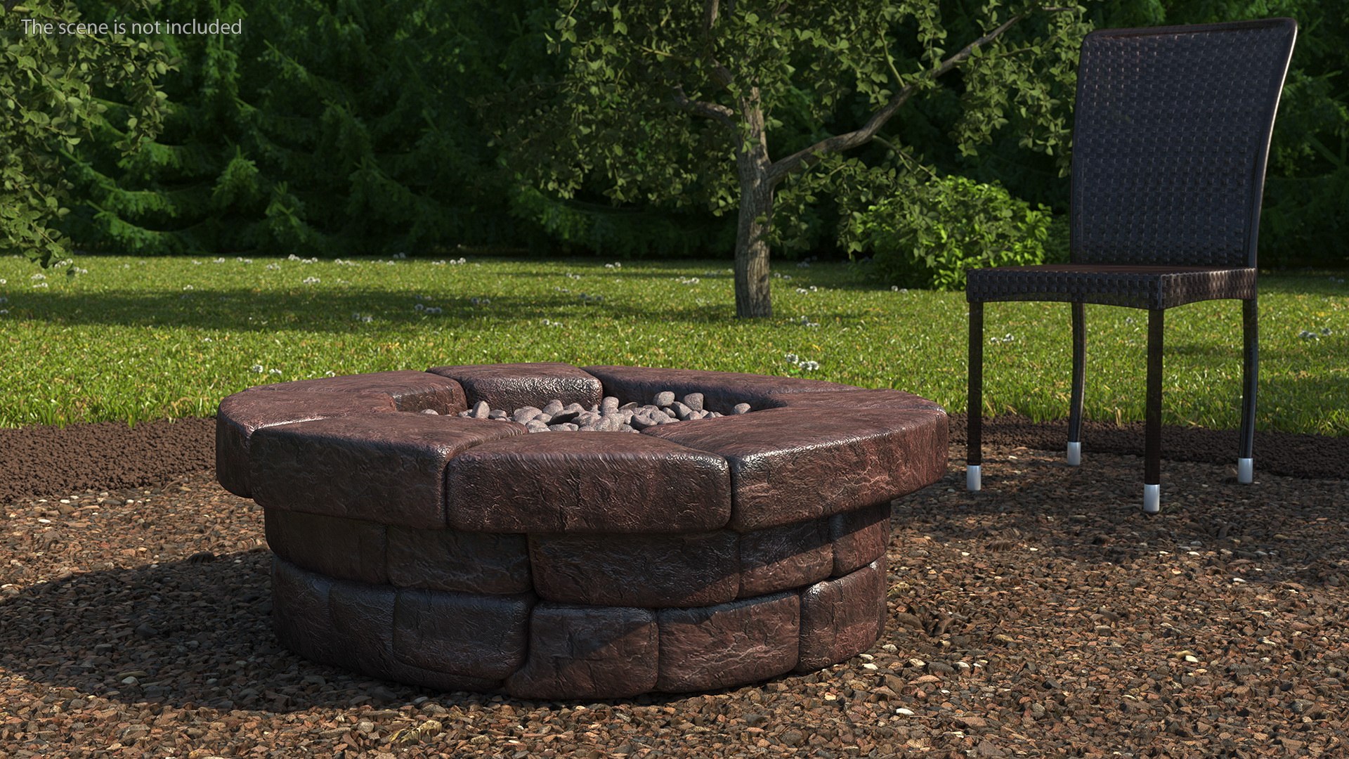 3D Round Stone Fire Pit Table - TurboSquid 1914521