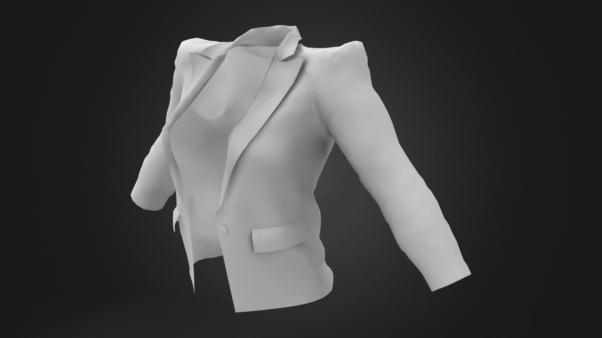 3D Strong Power Shoulder Blazer Jacket Model - TurboSquid 1904335