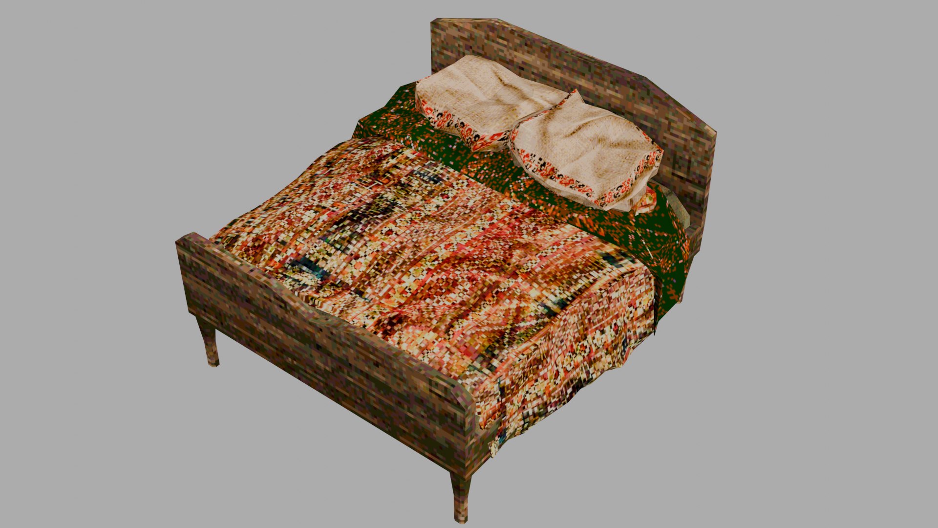3D Model Lowpoly Retro Beds In Psx Ancient Style - TurboSquid 2257879