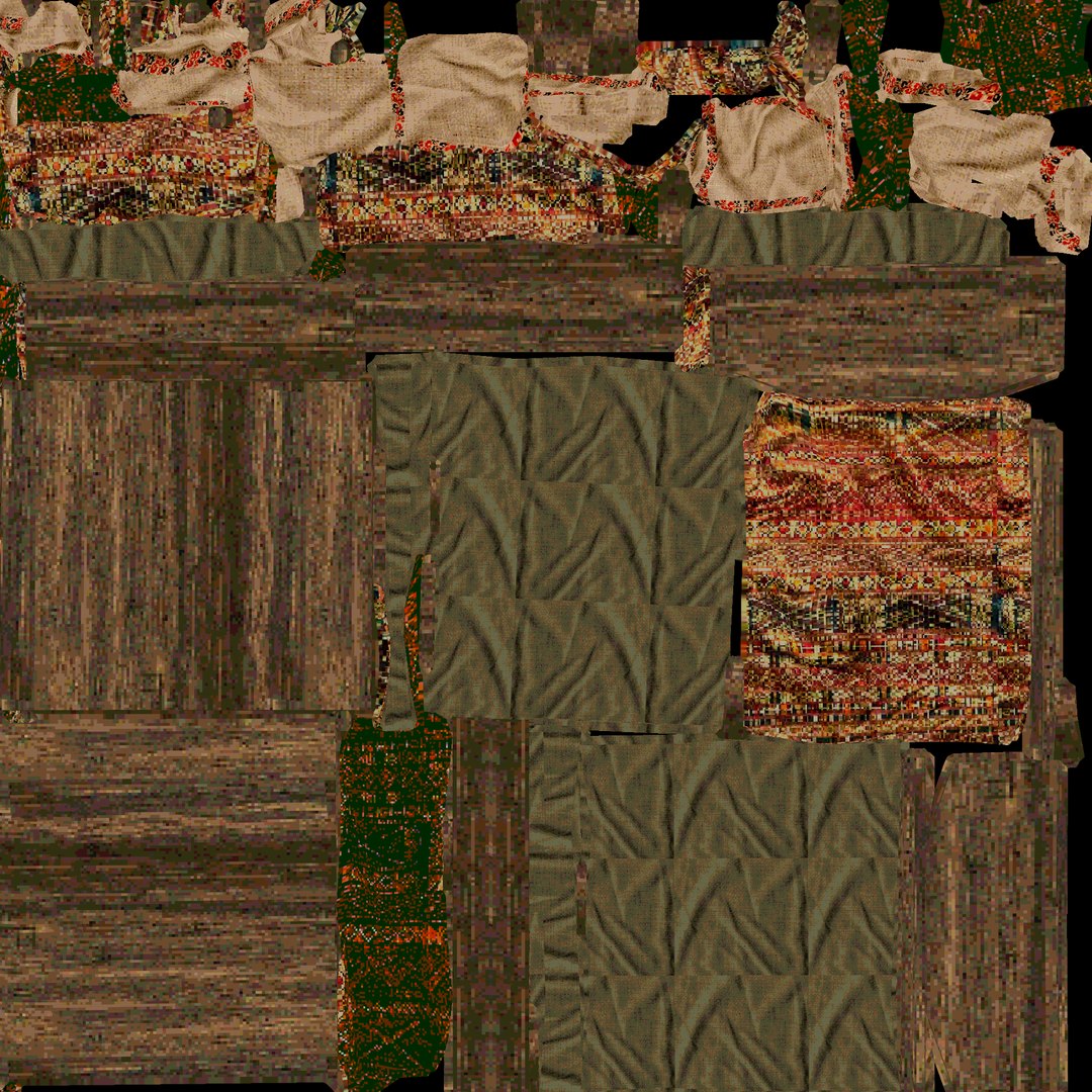 3D Model Lowpoly Retro Beds In Psx Ancient Style - TurboSquid 2257879