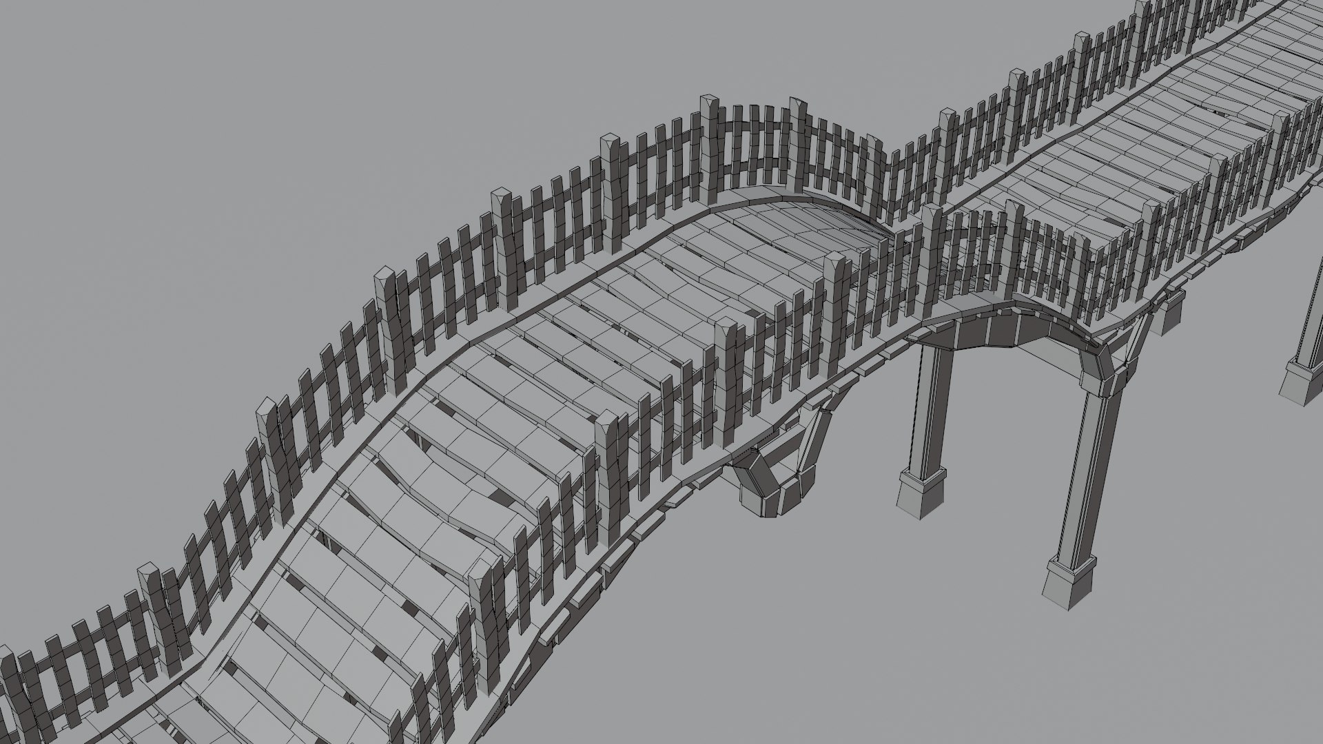 Low Poly Wooden Bridge 3D Model - TurboSquid 1939215