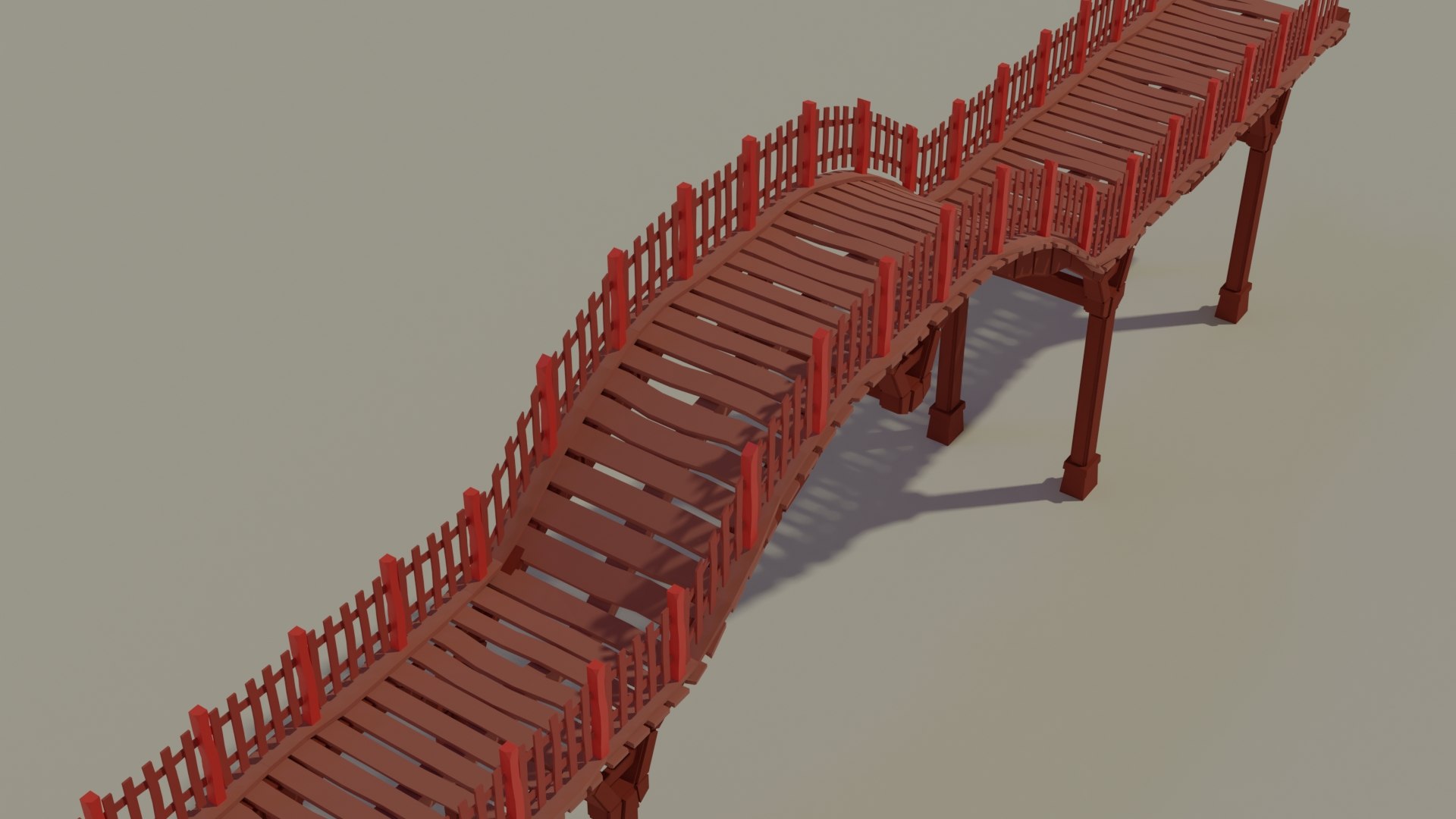 Low Poly Wooden Bridge 3D Model - TurboSquid 1939215
