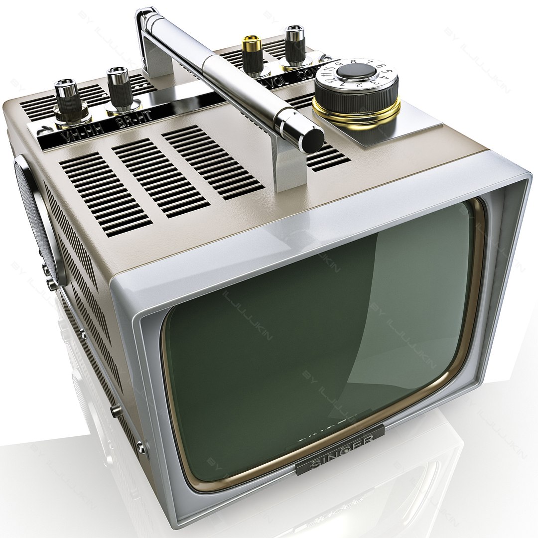 retro portable tv singer 3d model