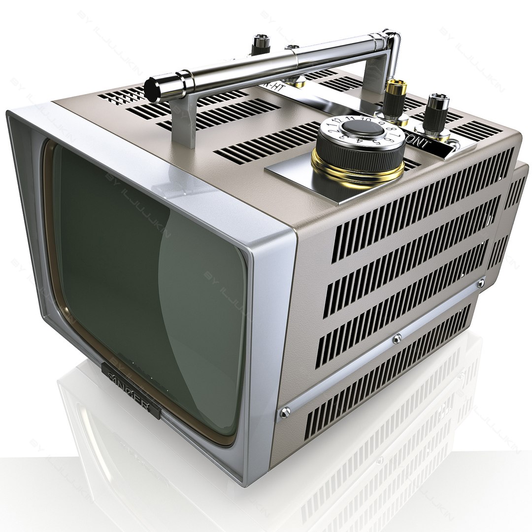 retro portable tv singer 3d model