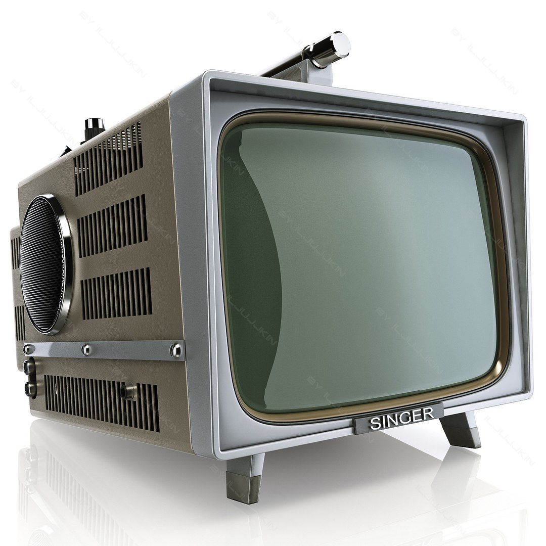 retro portable tv singer 3d model