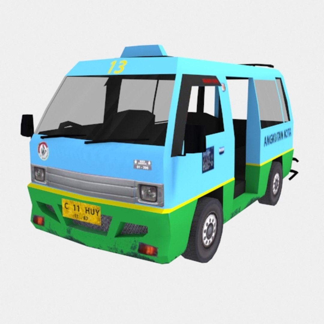 3D Model Angkot City Transport Vehicle - TurboSquid 1448503