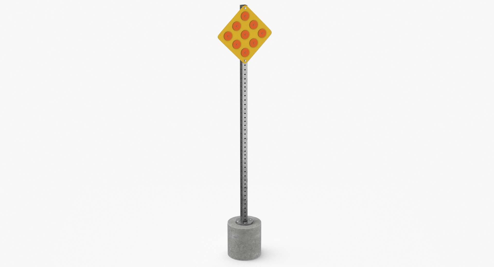 3D End Of Road Object Marker Red And Yellow Model - TurboSquid 1919503