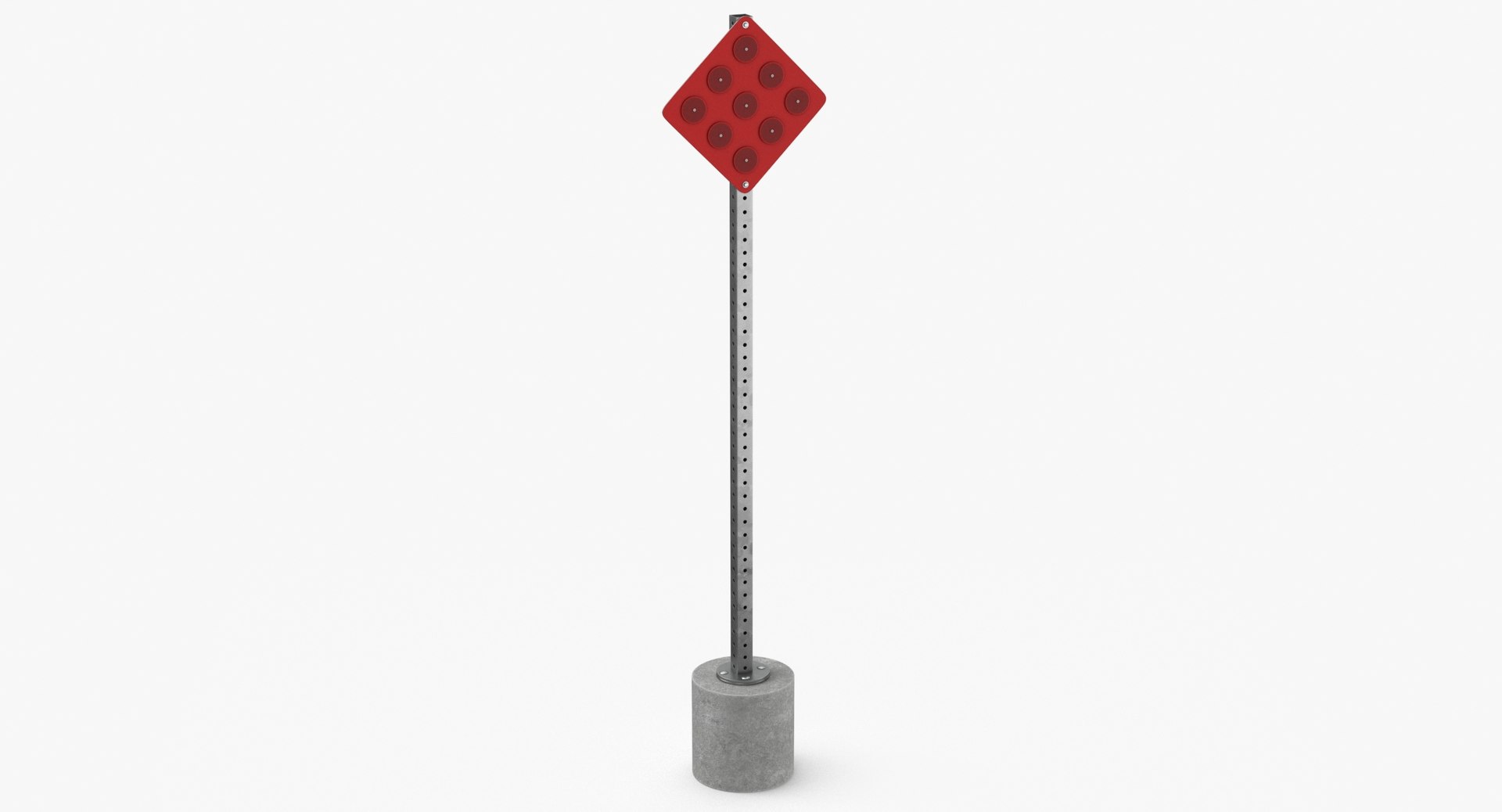 3D End Of Road Object Marker Red And Yellow Model - TurboSquid 1919503