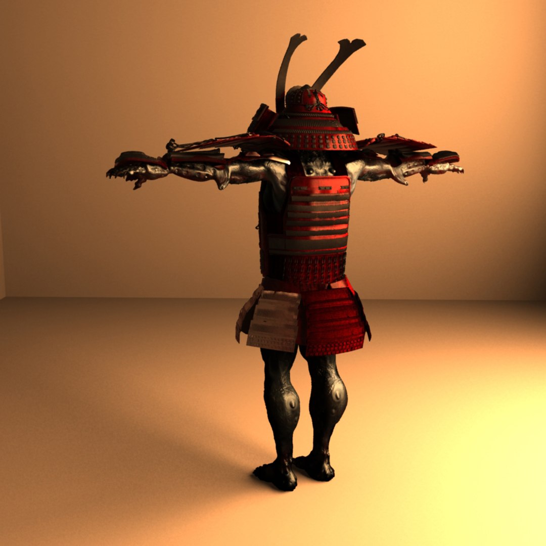 samurai monster creature 3d obj