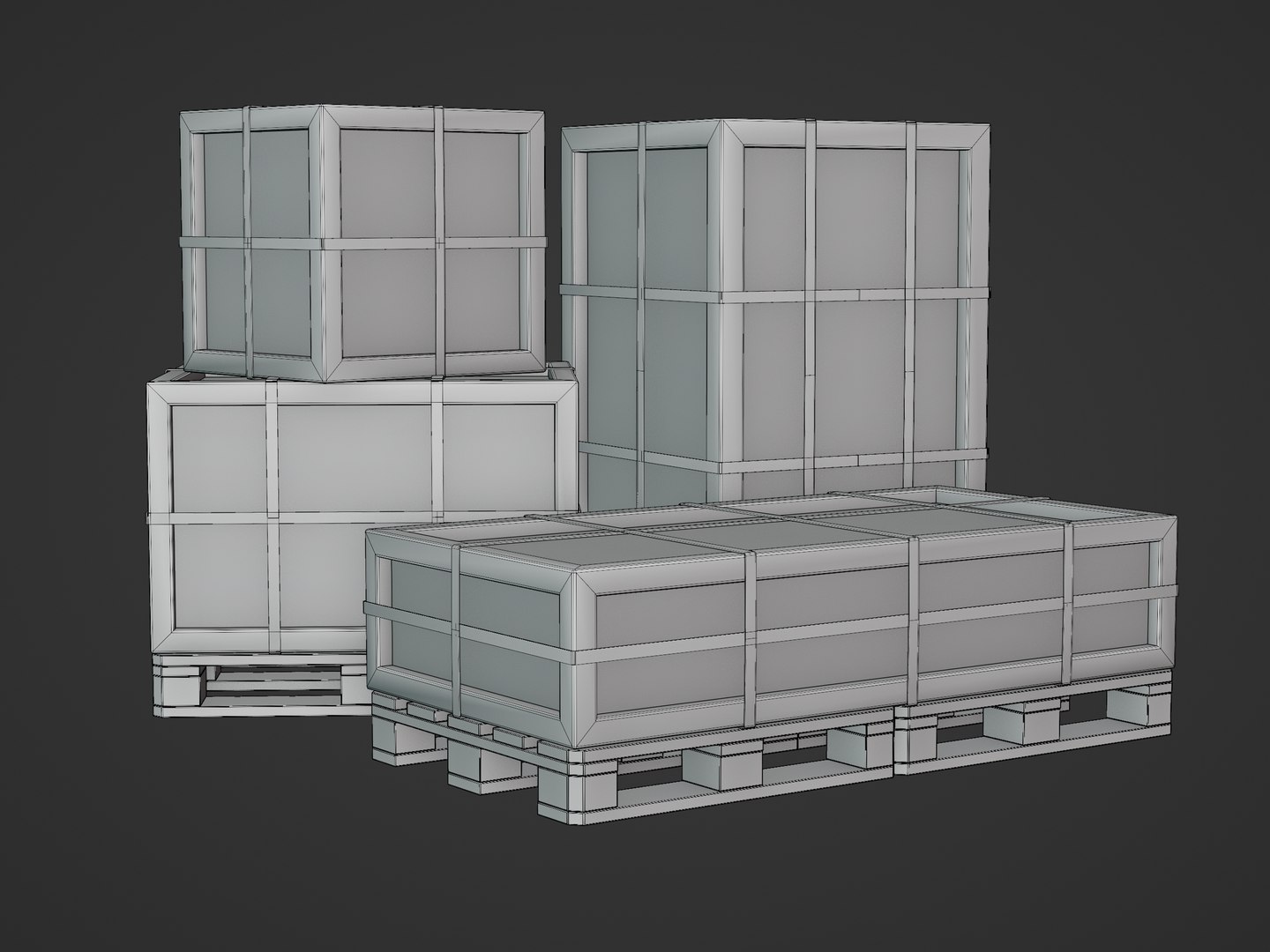 Wooden Crates Set 3D Model - TurboSquid 2191066