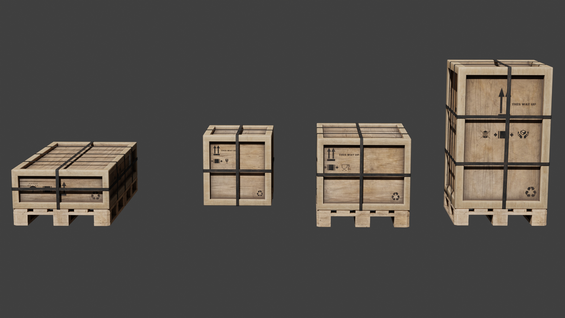Wooden Crates Set 3D Model - TurboSquid 2191066