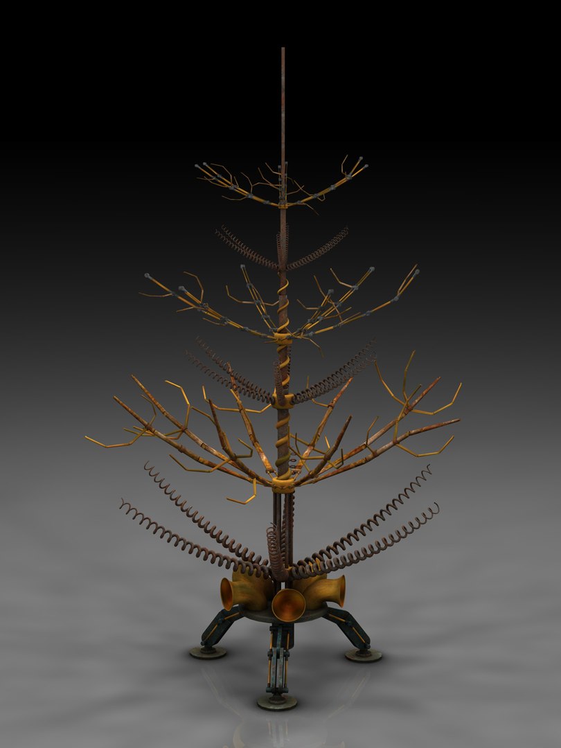 Steampunk Christmas Postapo Tree 3d Model