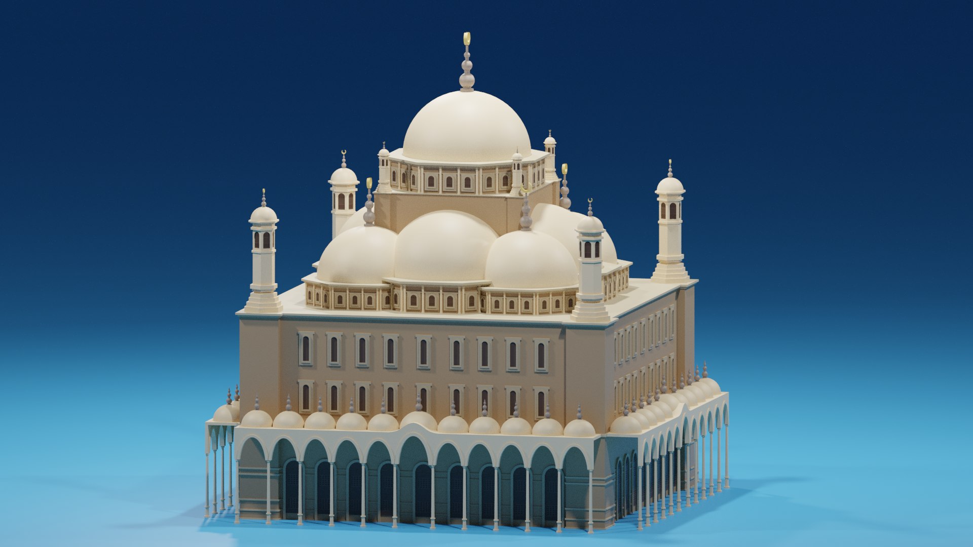 3D Cartoon Mosque Of Muhammad Ali - TurboSquid 2117451