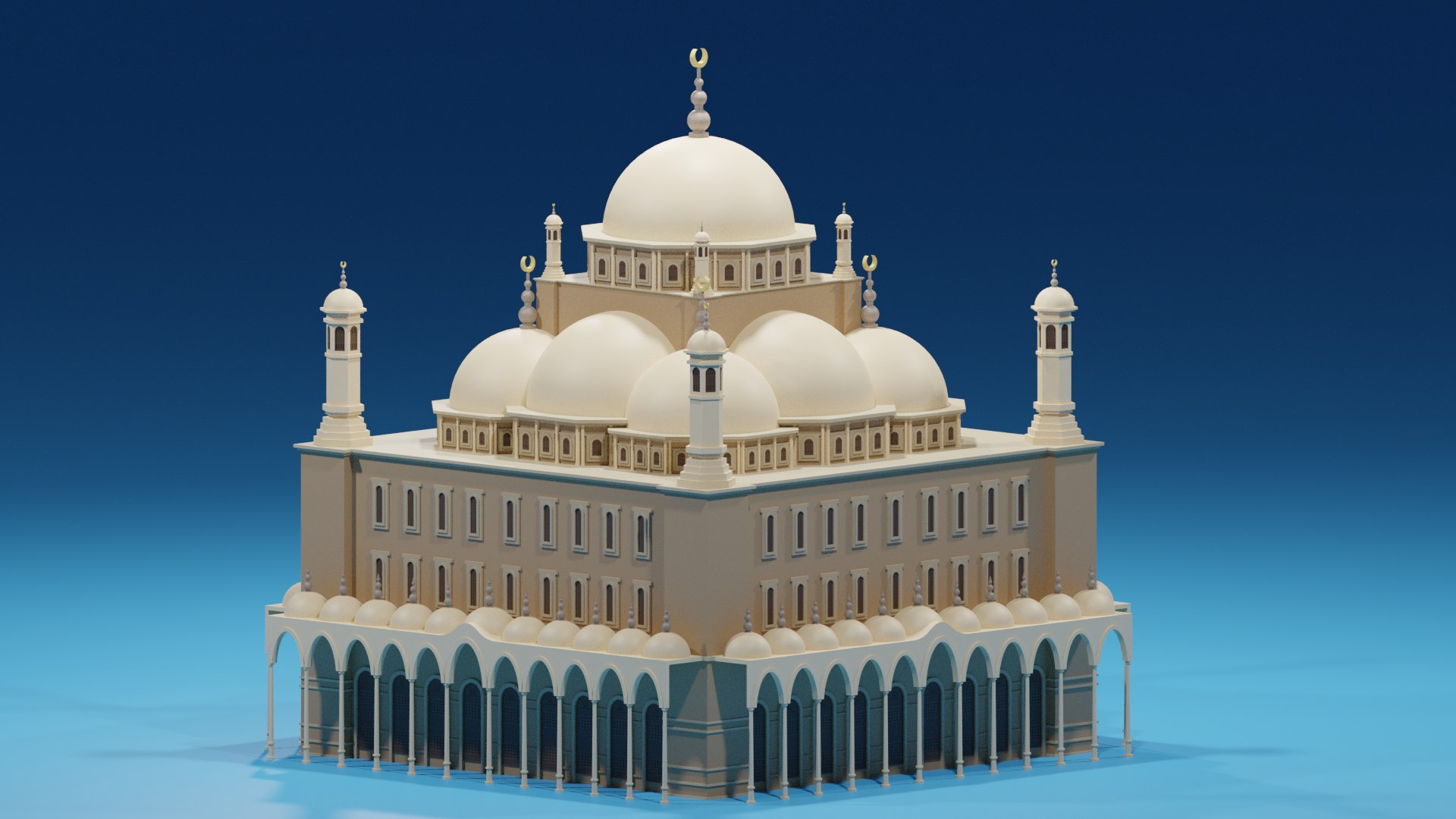 3D Cartoon Mosque Of Muhammad Ali - TurboSquid 2117451