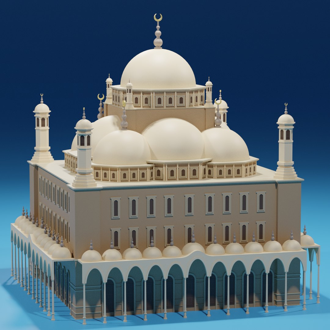 3D Cartoon Mosque Of Muhammad Ali - TurboSquid 2117451