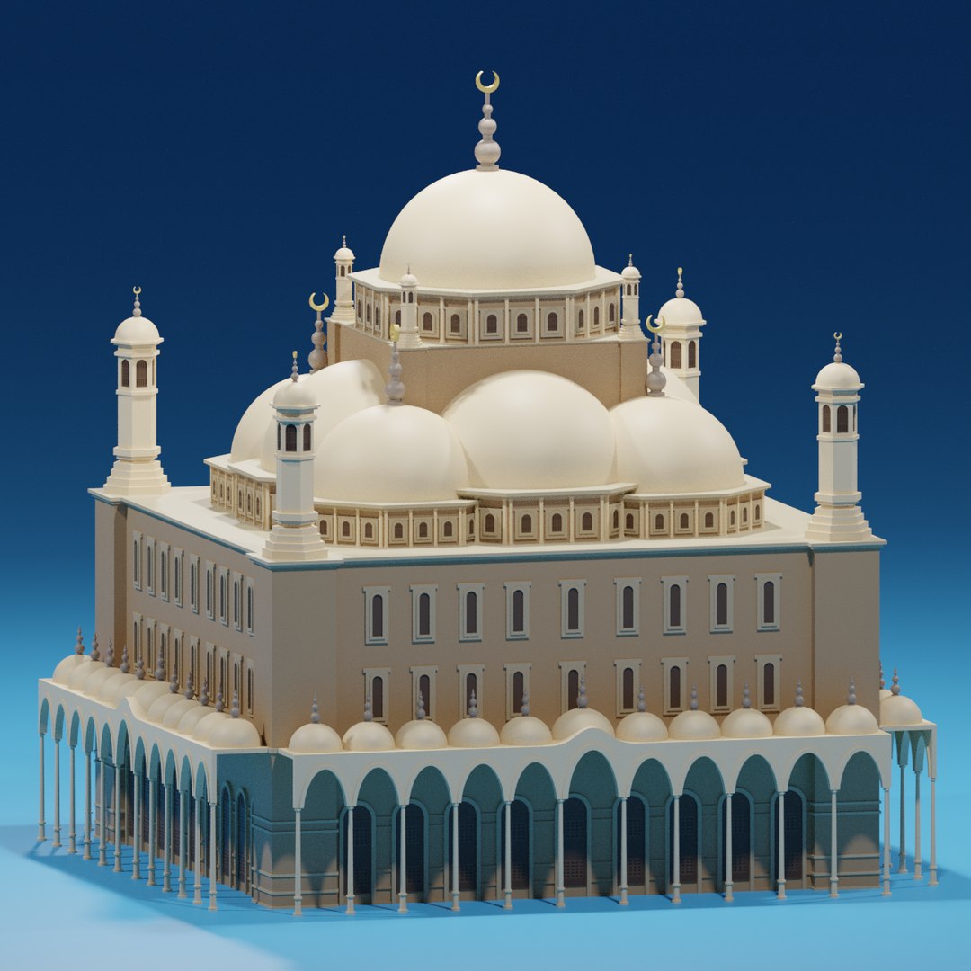 3D Cartoon Mosque Of Muhammad Ali - TurboSquid 2117451