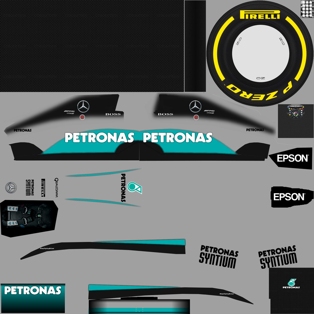 3d Mercedes F1 W07 Hybrid Model