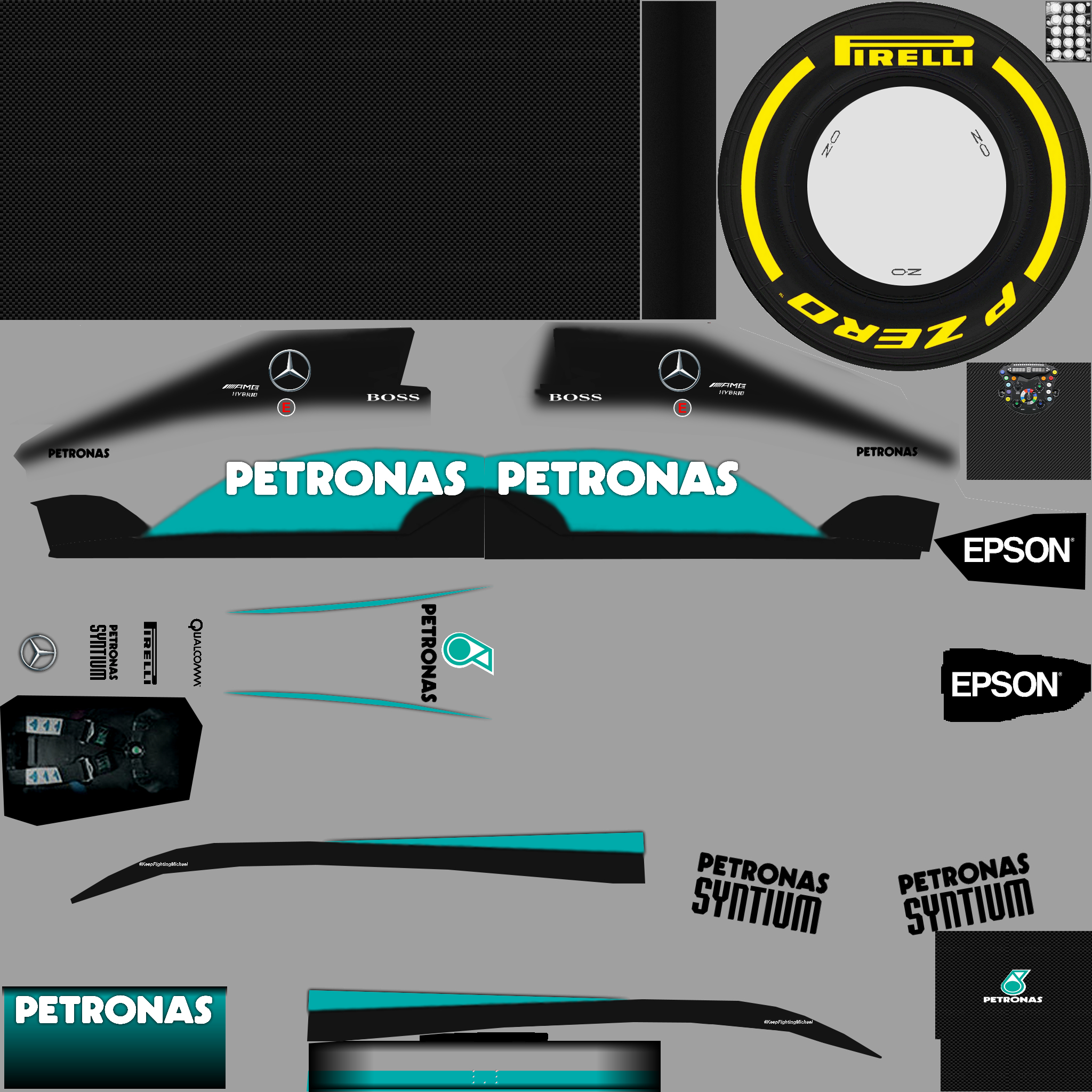 3d mercedes f1 w07 hybrid model