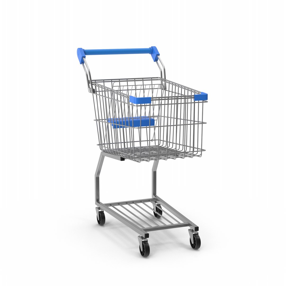 3D Shopping Cart Blue - TurboSquid 1914926