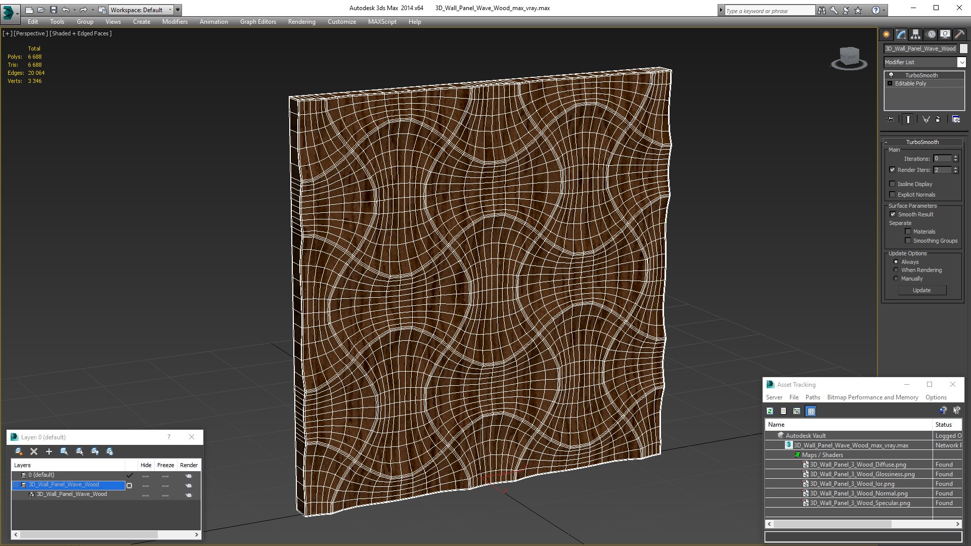 3D Model 3D Wall Panel Wave Wood - TurboSquid 1907993