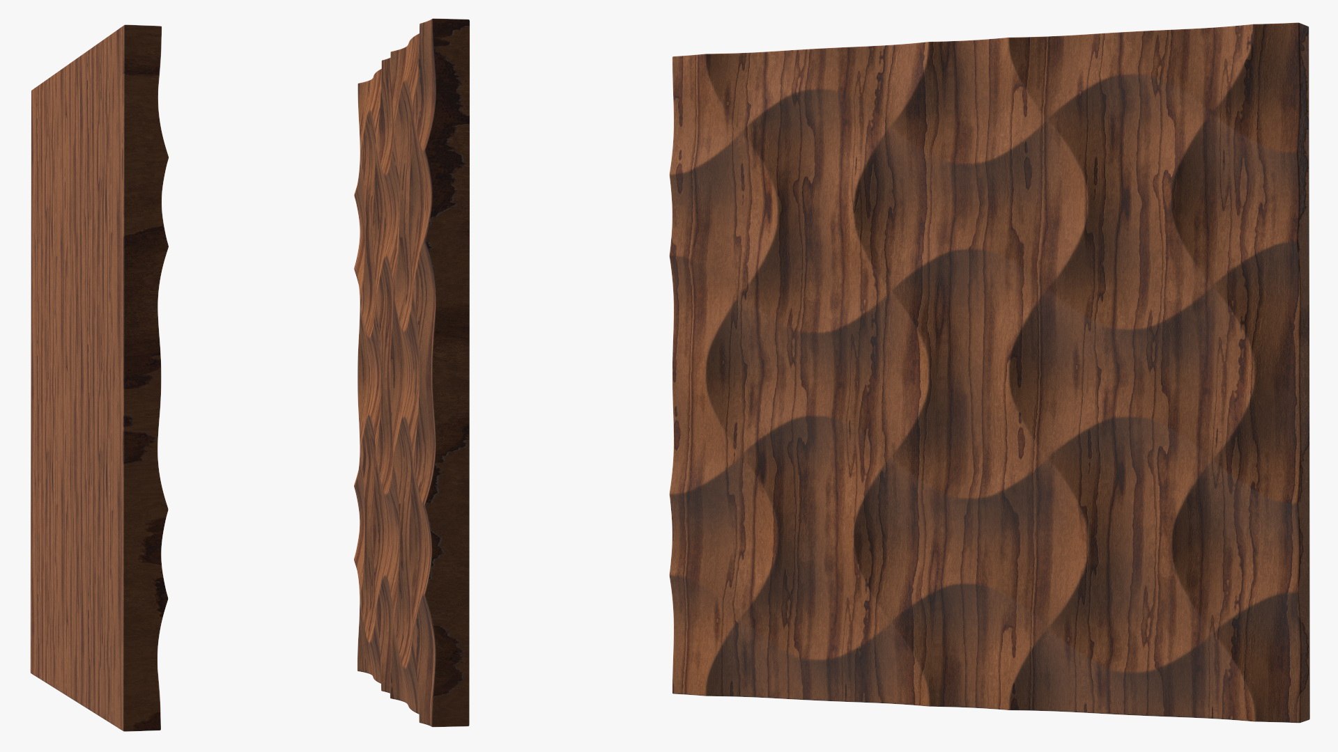 3D Model 3D Wall Panel Wave Wood - TurboSquid 1907993