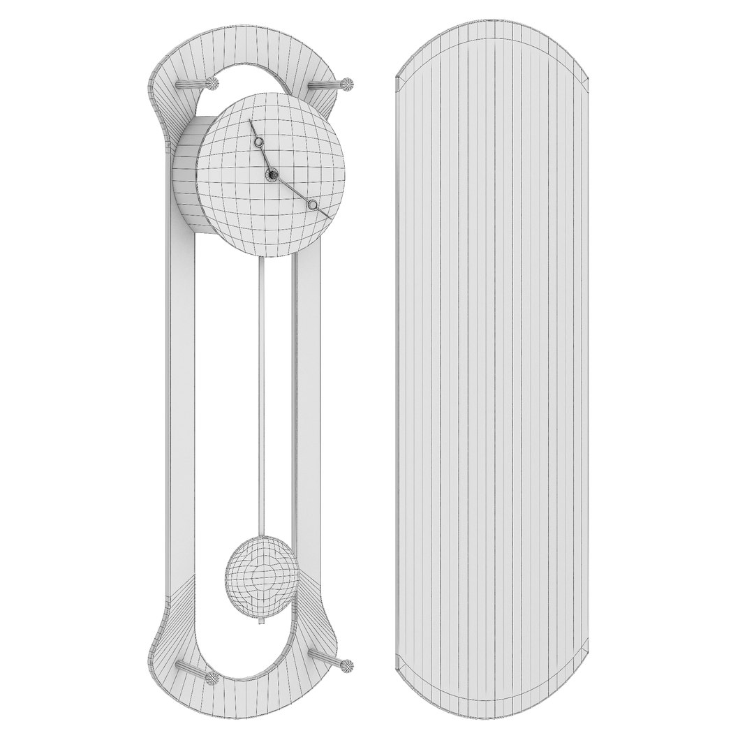 Classic wall clock with pendulum 3D model - TurboSquid 1939745