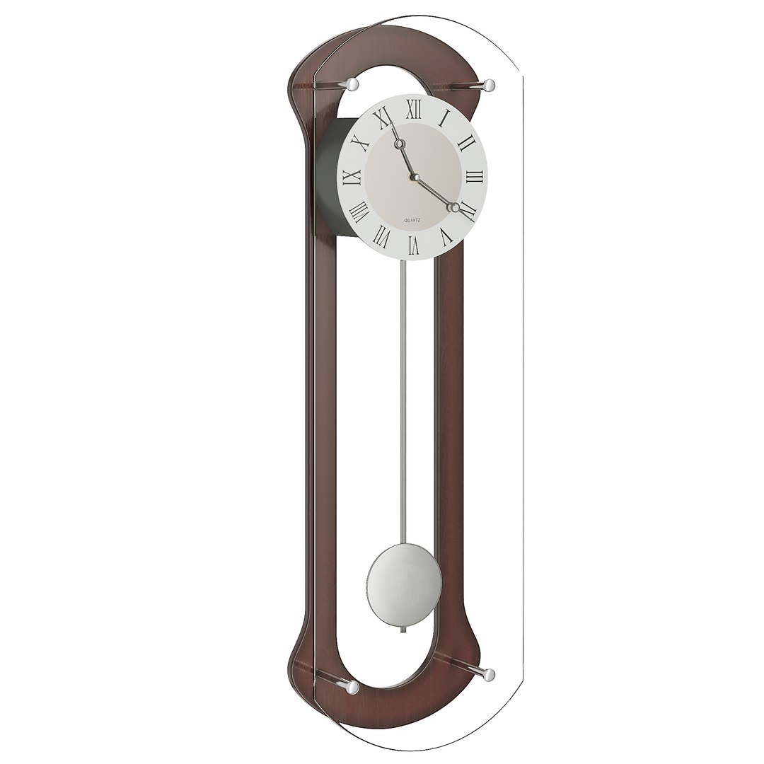 Classic wall clock with pendulum 3D model - TurboSquid 1939745