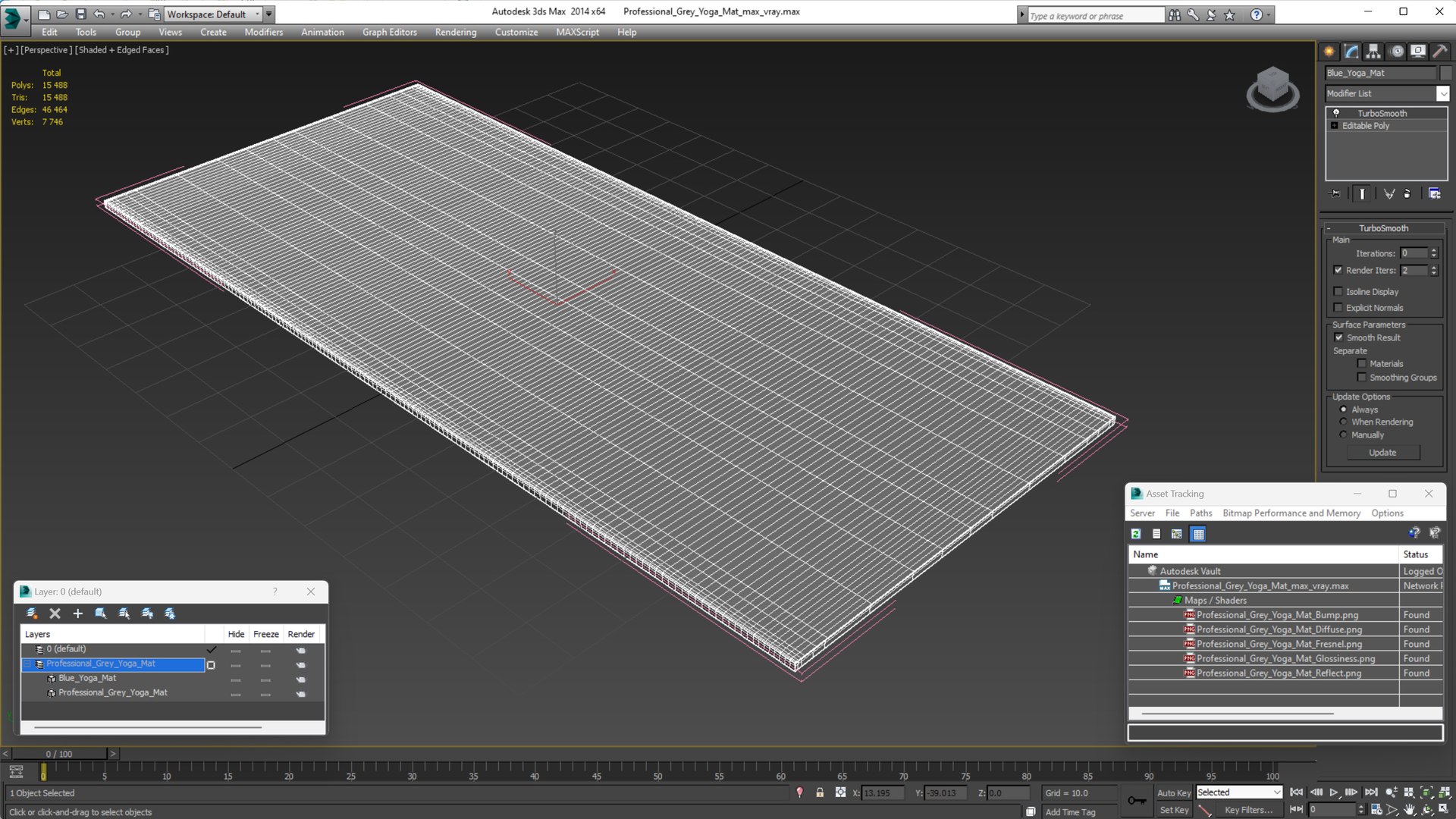 Professional Grey Yoga Mat 3D model - TurboSquid 2142616