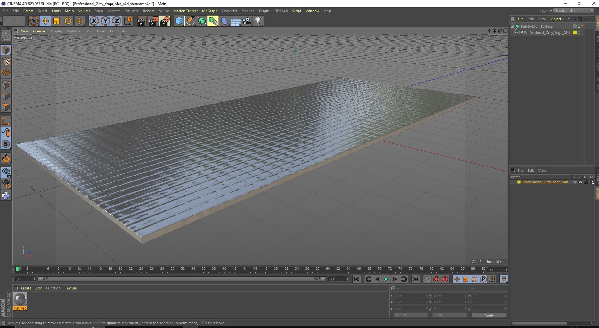 Professional Grey Yoga Mat 3D model - TurboSquid 2142616