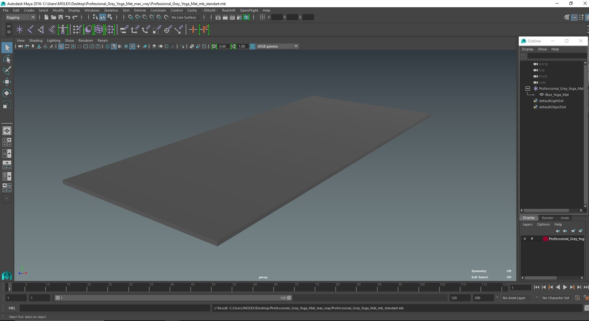Professional Grey Yoga Mat 3D Model - TurboSquid 2142616