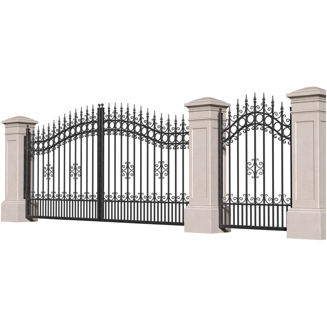 3D Model Entrance Forged Gates In Classic Style - TurboSquid 1998650