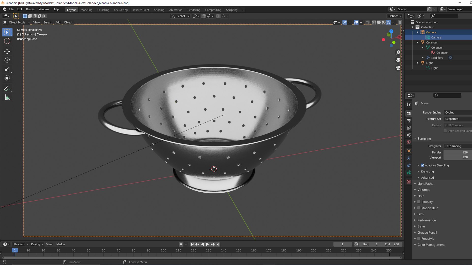 Colander Kitchenware 3D Model - TurboSquid 1688849