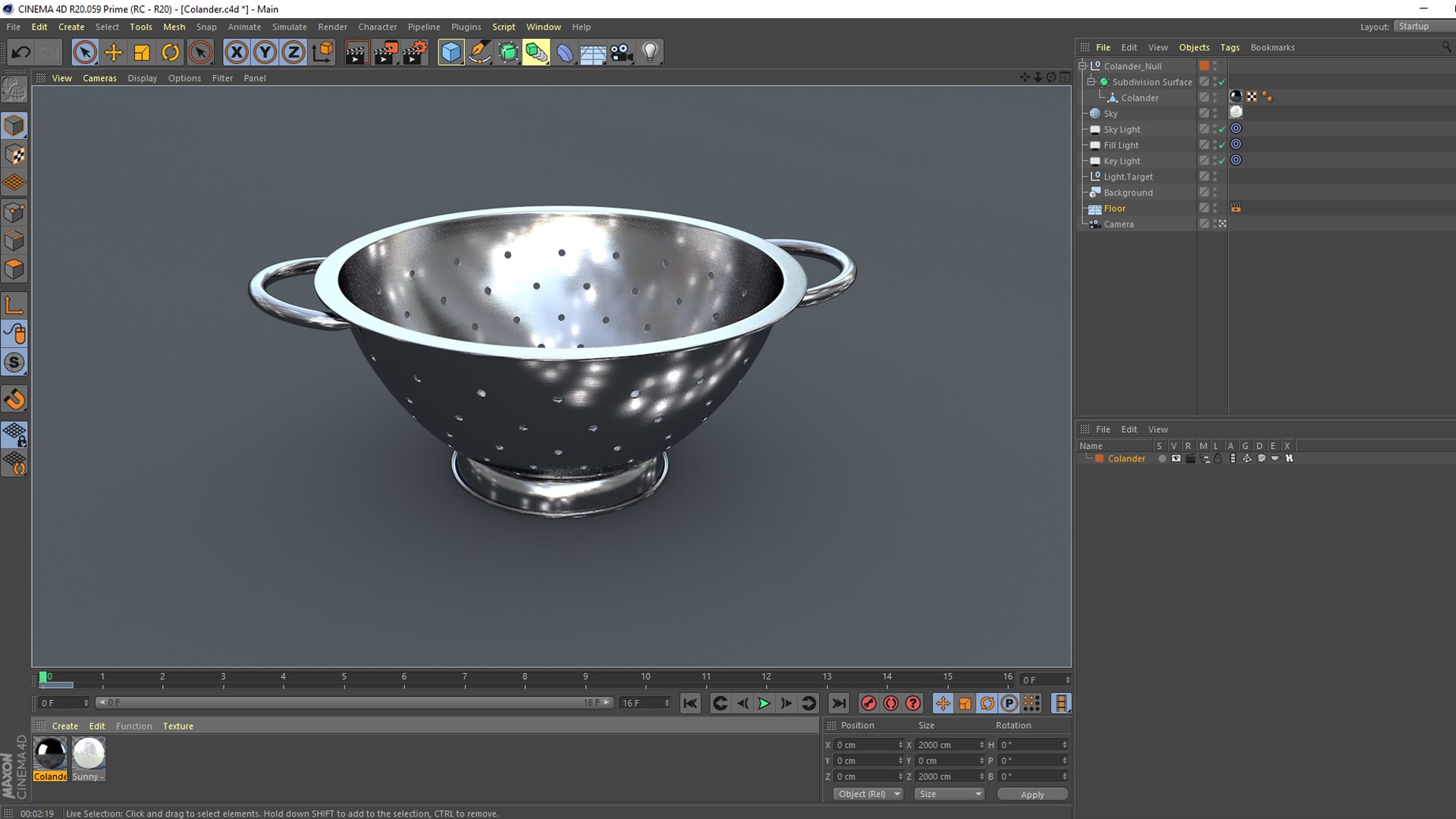 Colander Kitchenware 3D Model - TurboSquid 1688849