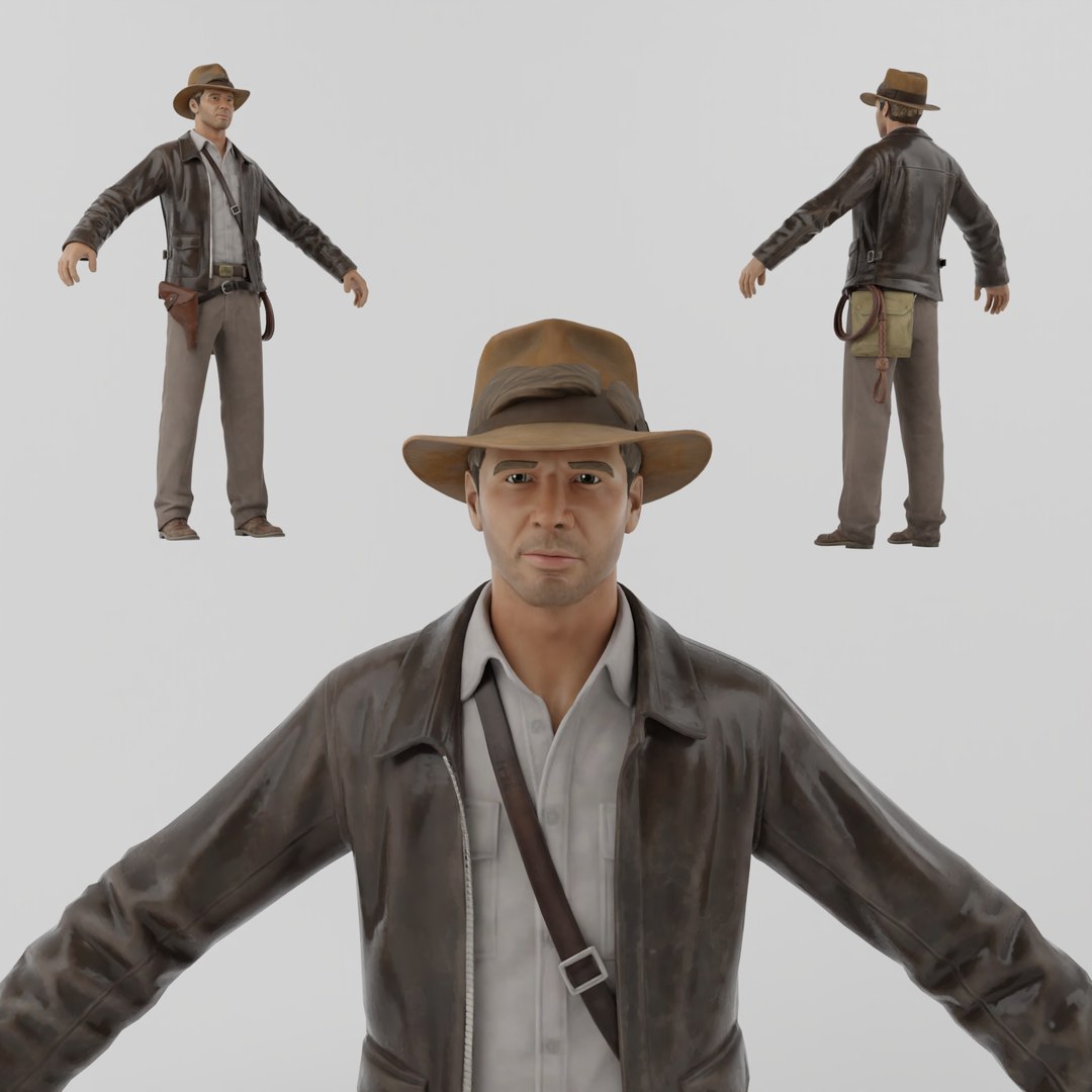 modelo 3d Indiana Jones Lowpoly rigged - TurboSquid 2034144