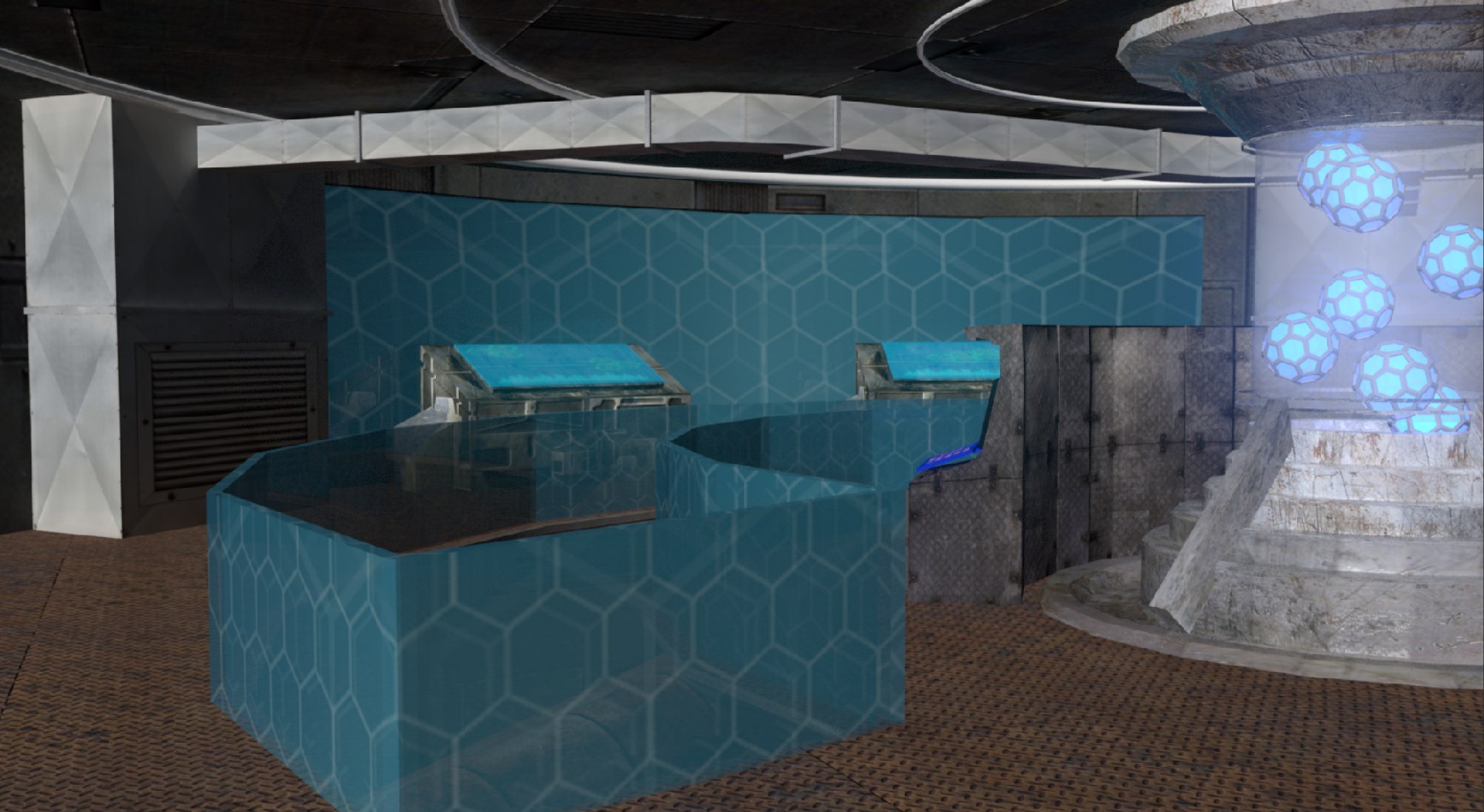 3d Spaceship Computer Lab Model