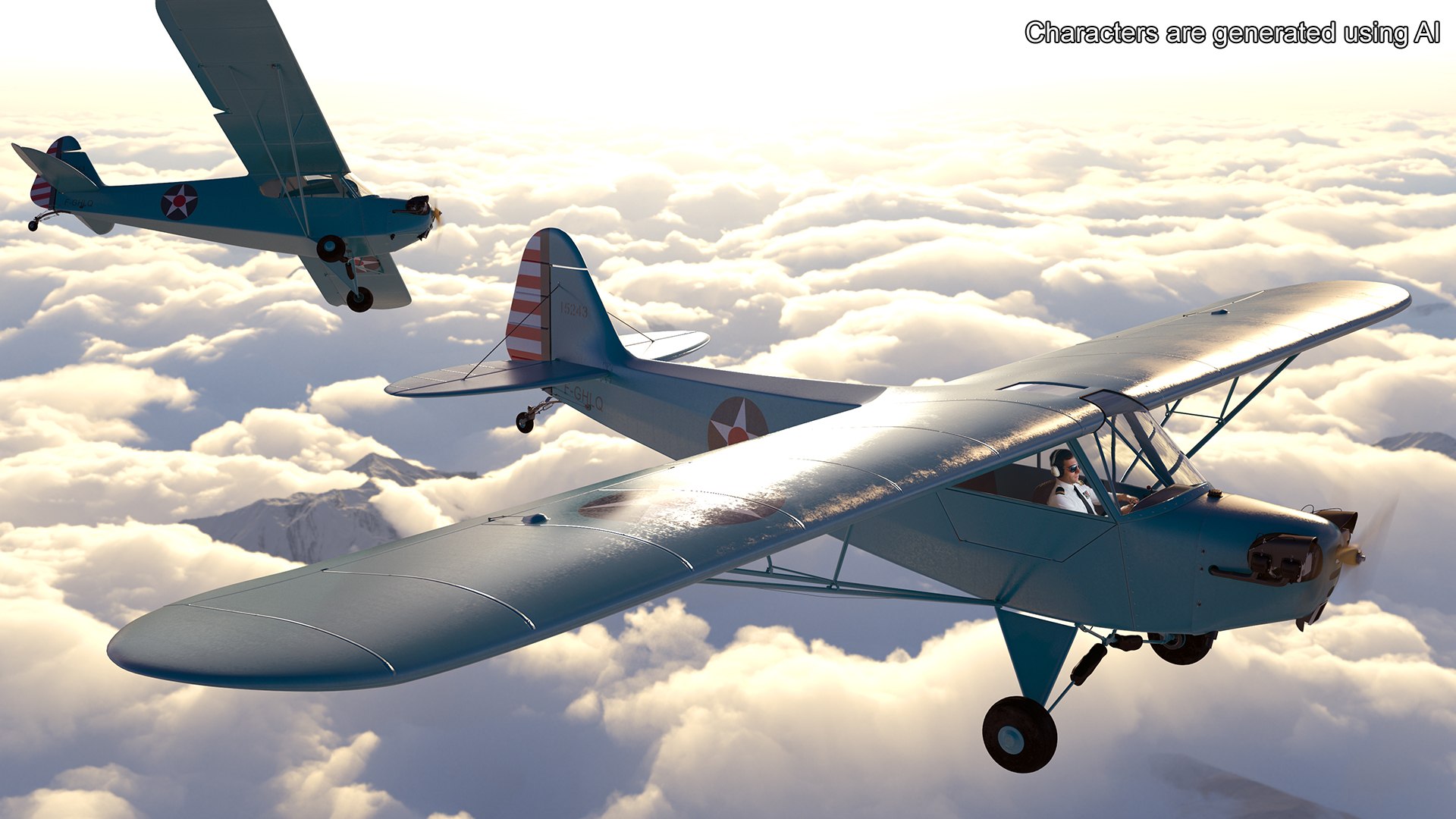 Monoplane Aircraft Piper J-3 Rigged Model - TurboSquid 2217893