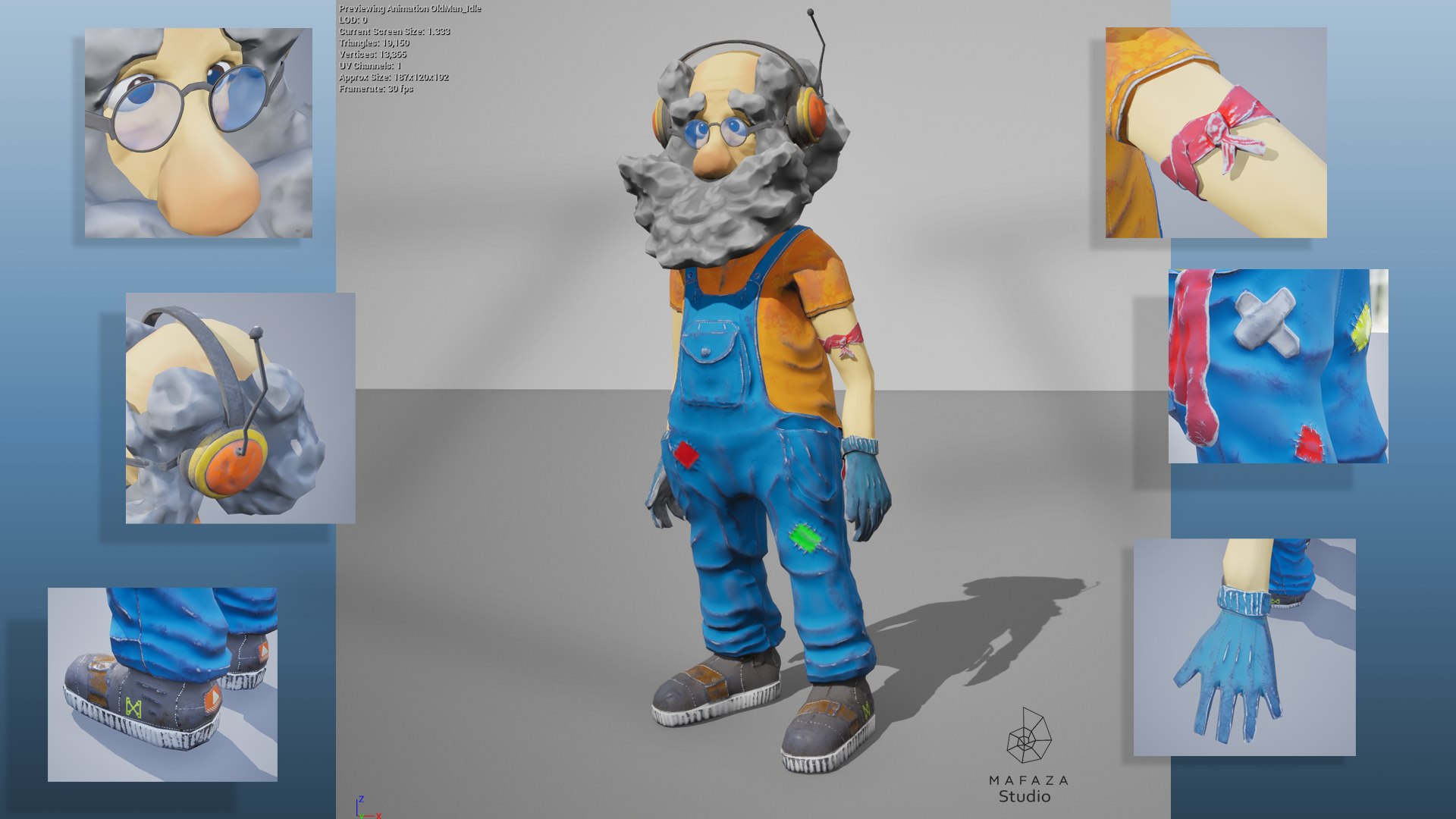 Stylized OldMan Worker Model - TurboSquid 2211731