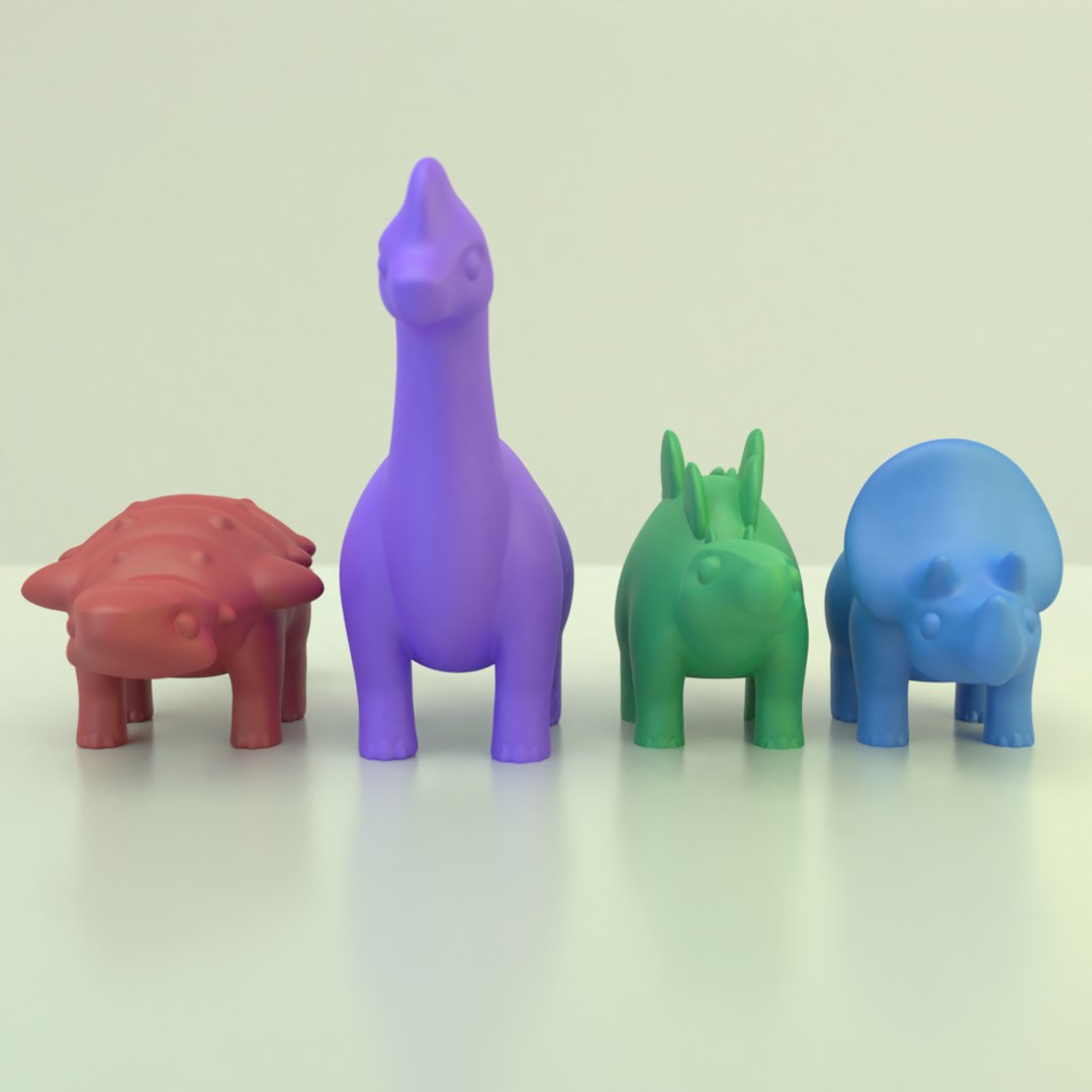 Cute Dinos Toys 3D Model - TurboSquid 1348955