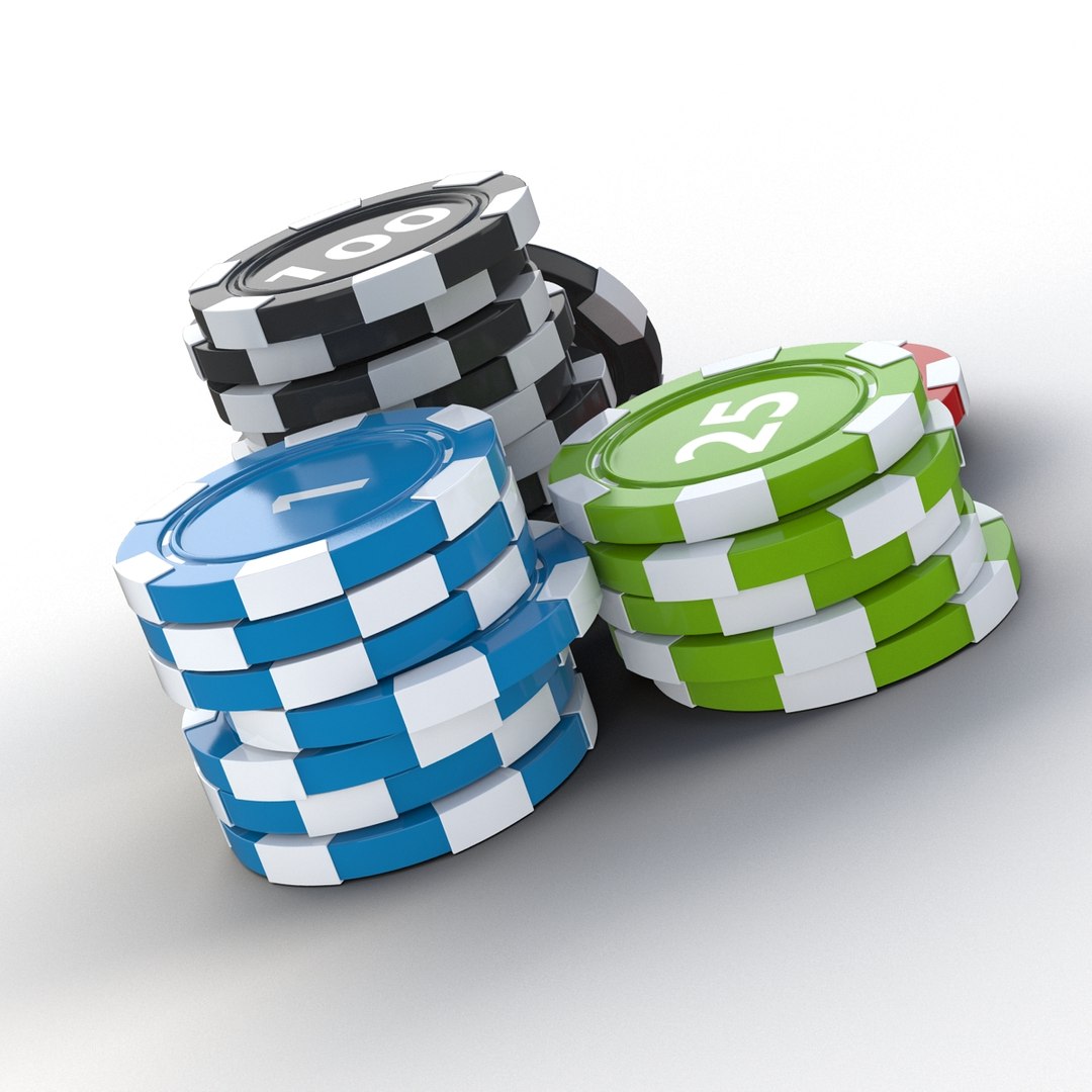 3d Poker Chips Stack Model