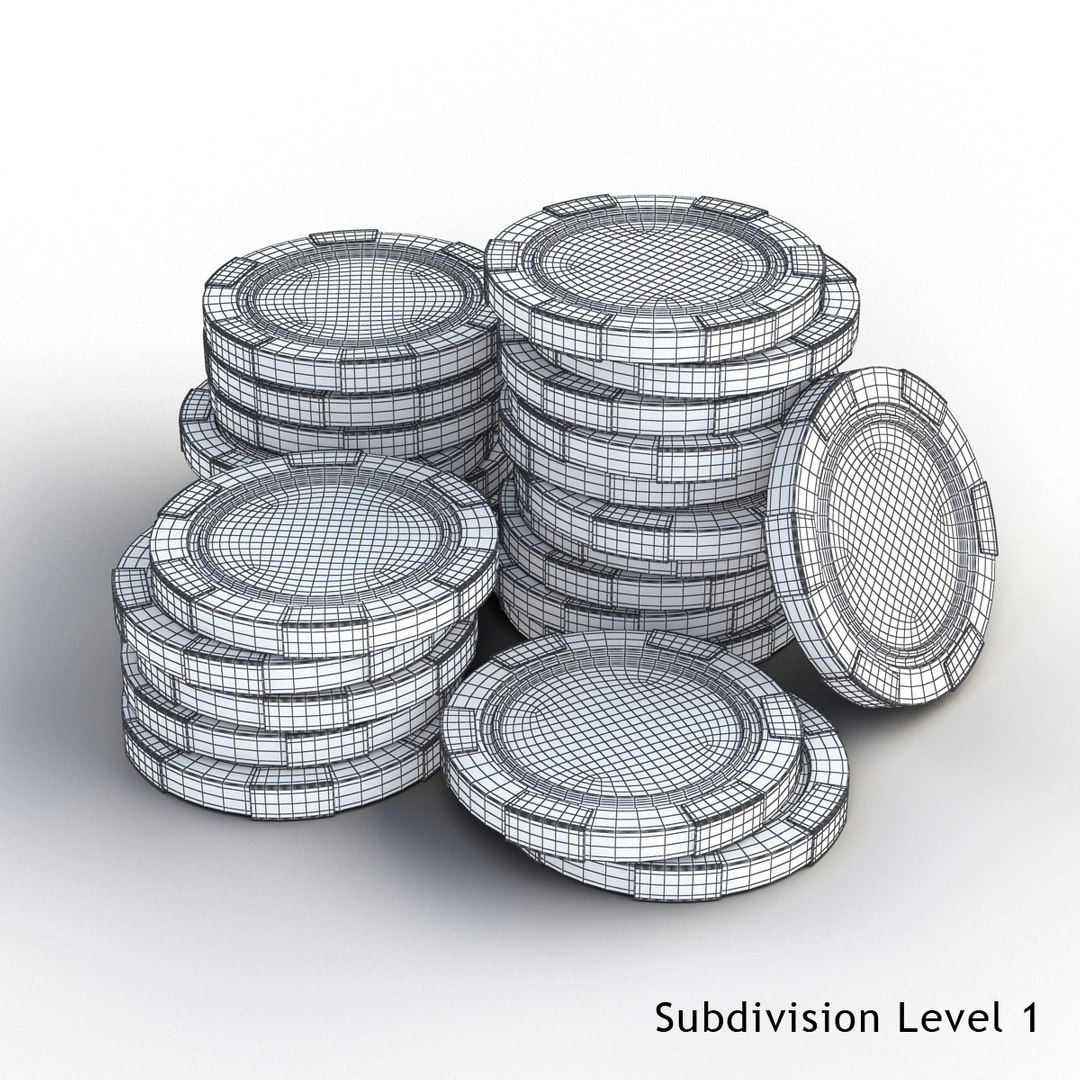 3d Poker Chips Stack Model