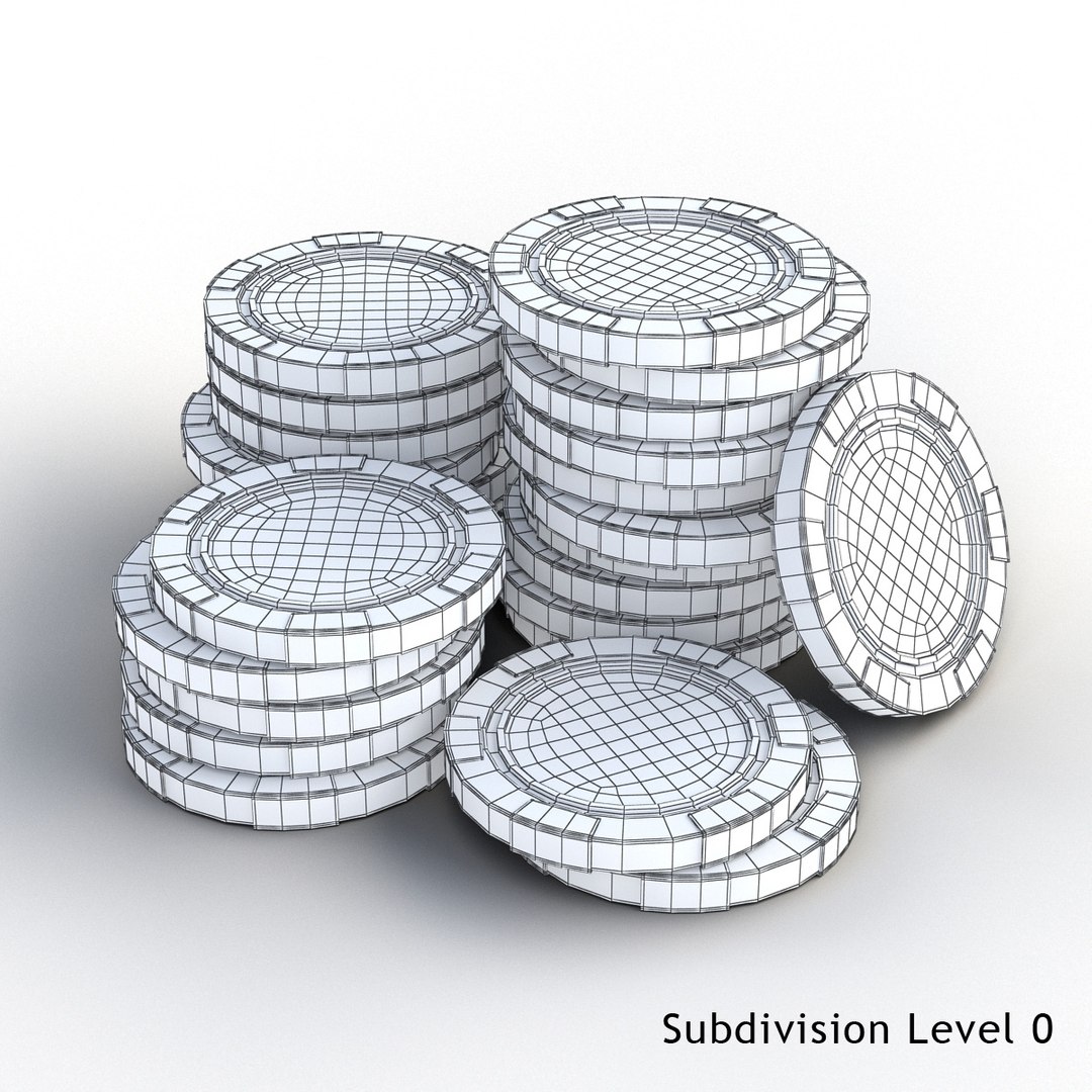 3d Poker Chips Stack Model