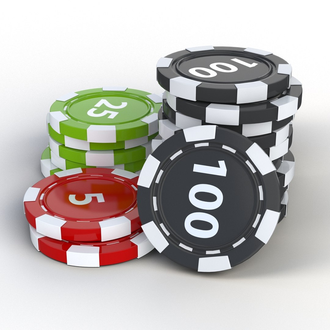 3d Poker Chips Stack Model