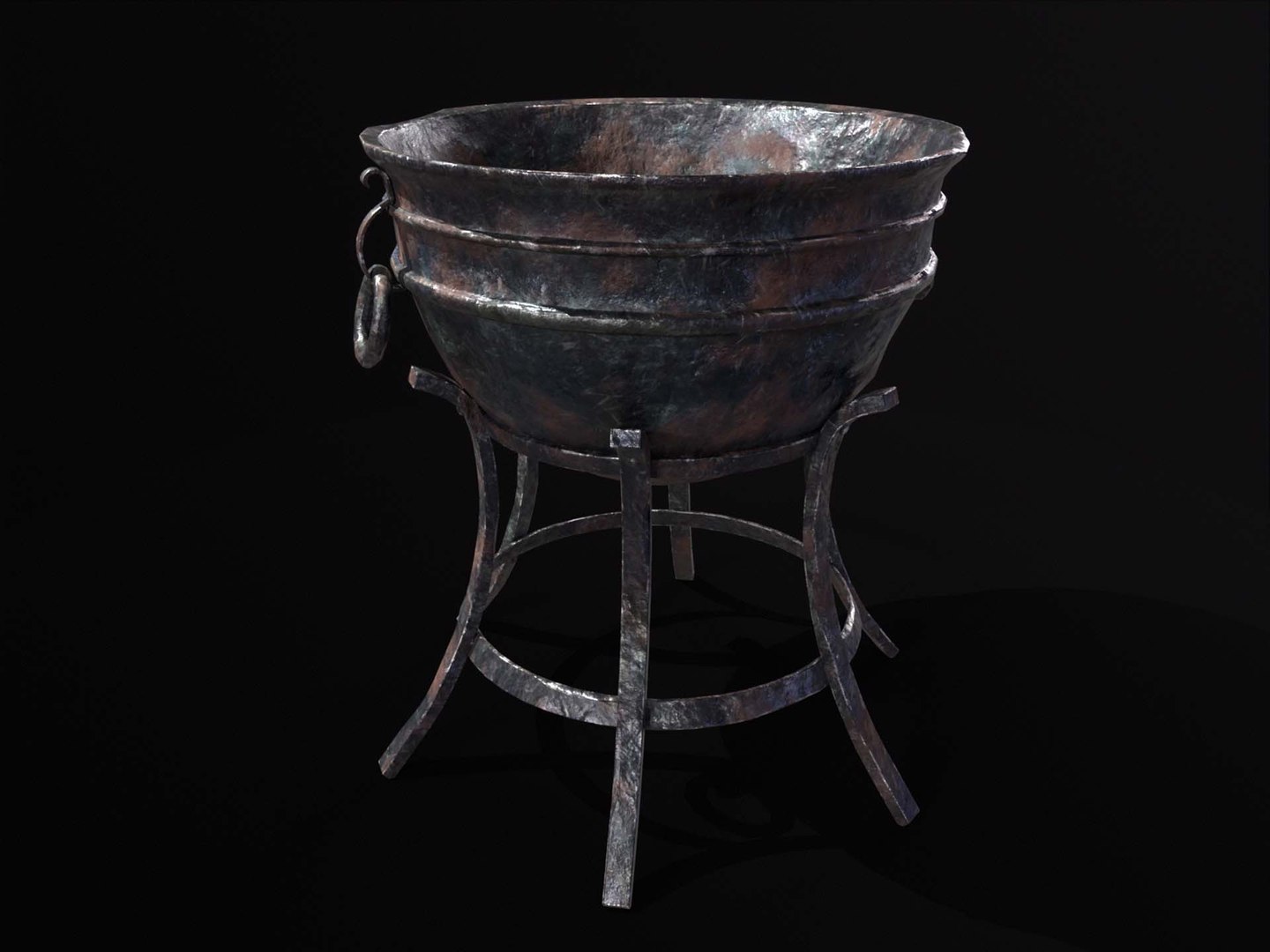 Old Metal Medieval Fire Pit Cauldron model - TurboSquid 2118475