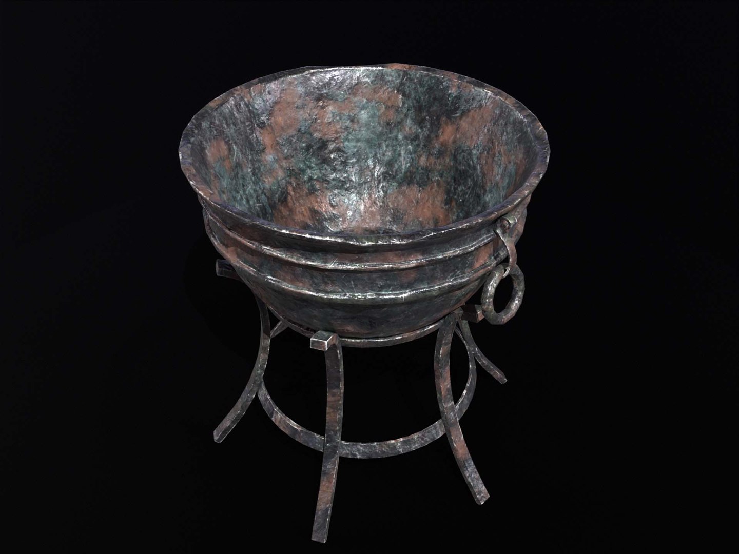 Old Metal Medieval Fire Pit Cauldron model - TurboSquid 2118475