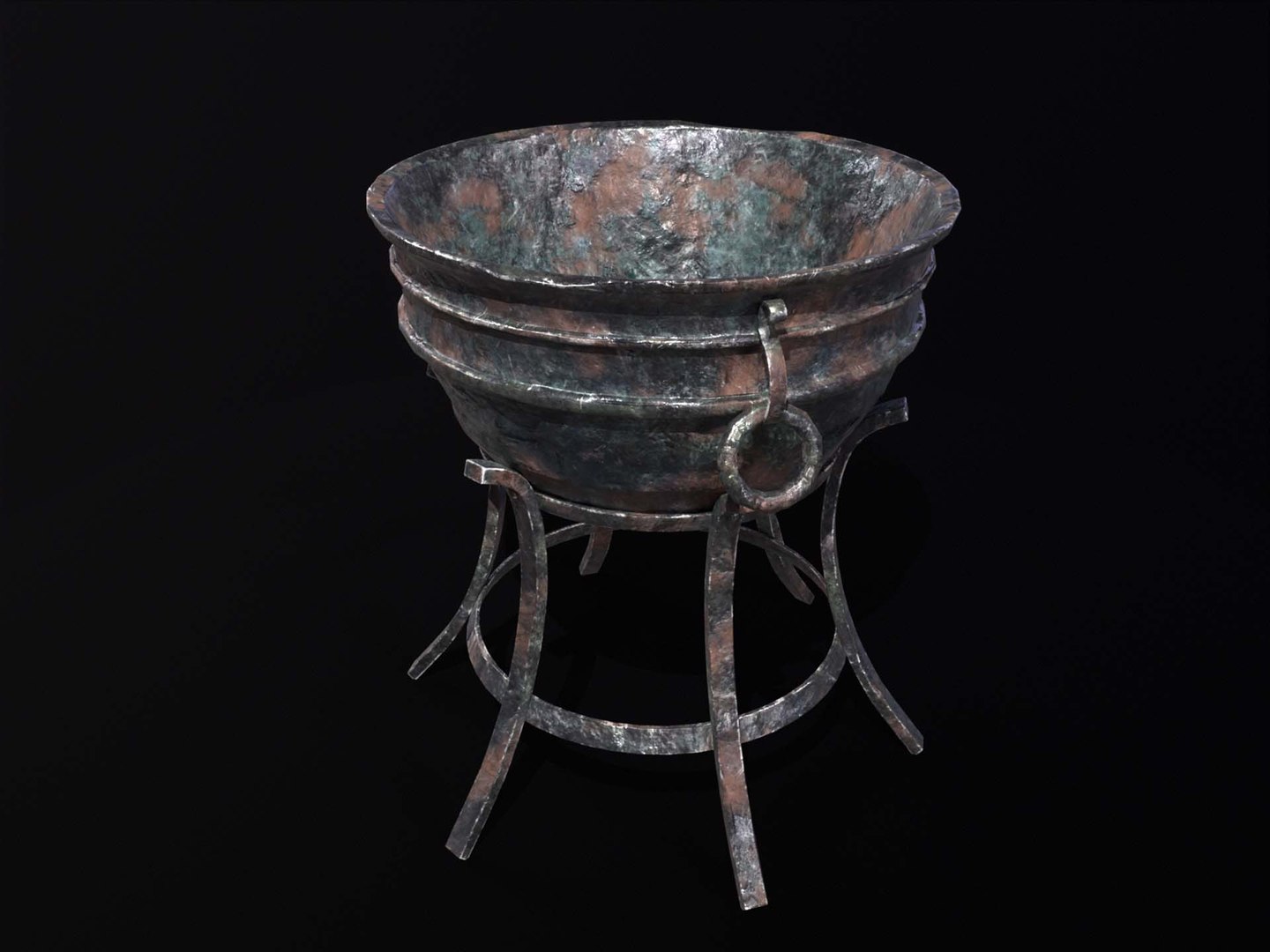 Old Metal Medieval Fire Pit Cauldron model - TurboSquid 2118475