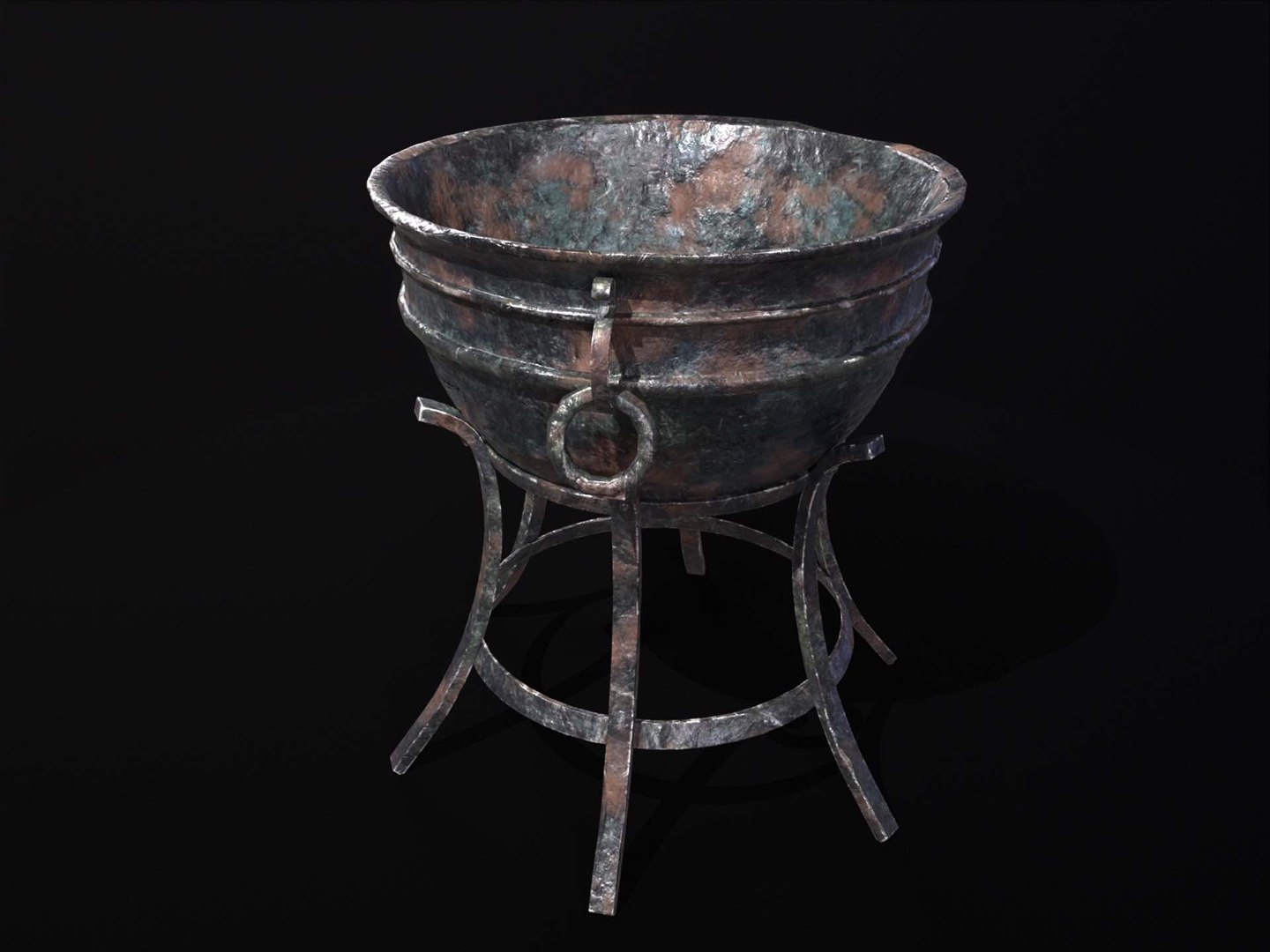 Old Metal Medieval Fire Pit Cauldron model - TurboSquid 2118475