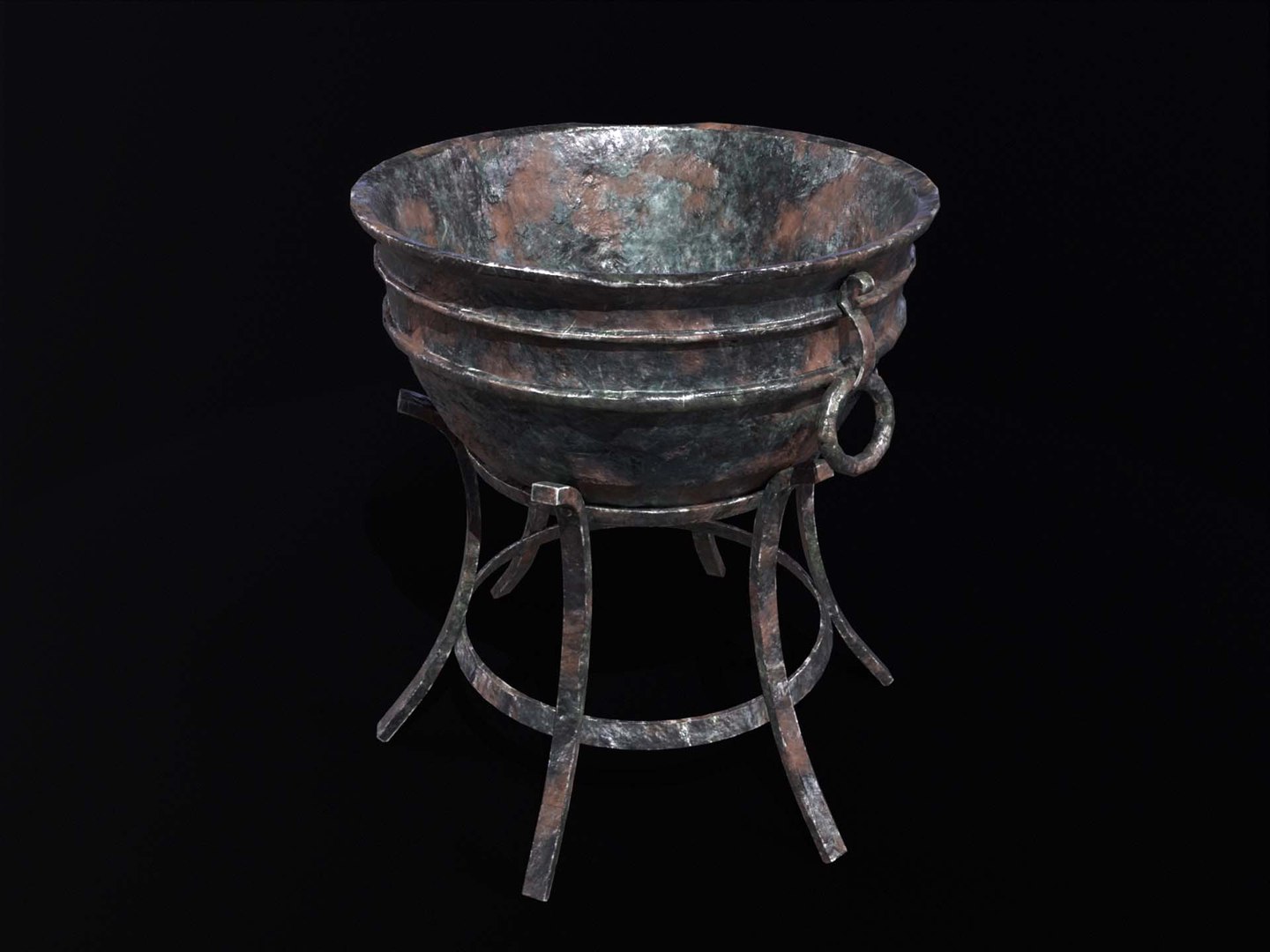 Old Metal Medieval Fire Pit Cauldron model - TurboSquid 2118475