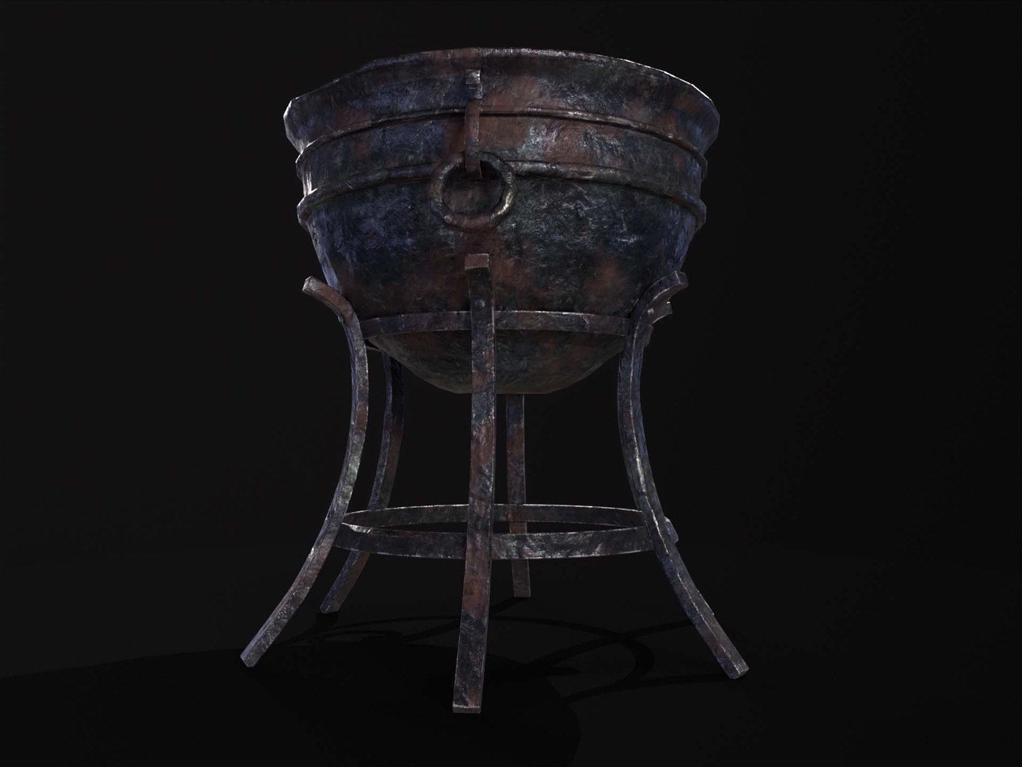 Old Metal Medieval Fire Pit Cauldron model - TurboSquid 2118475